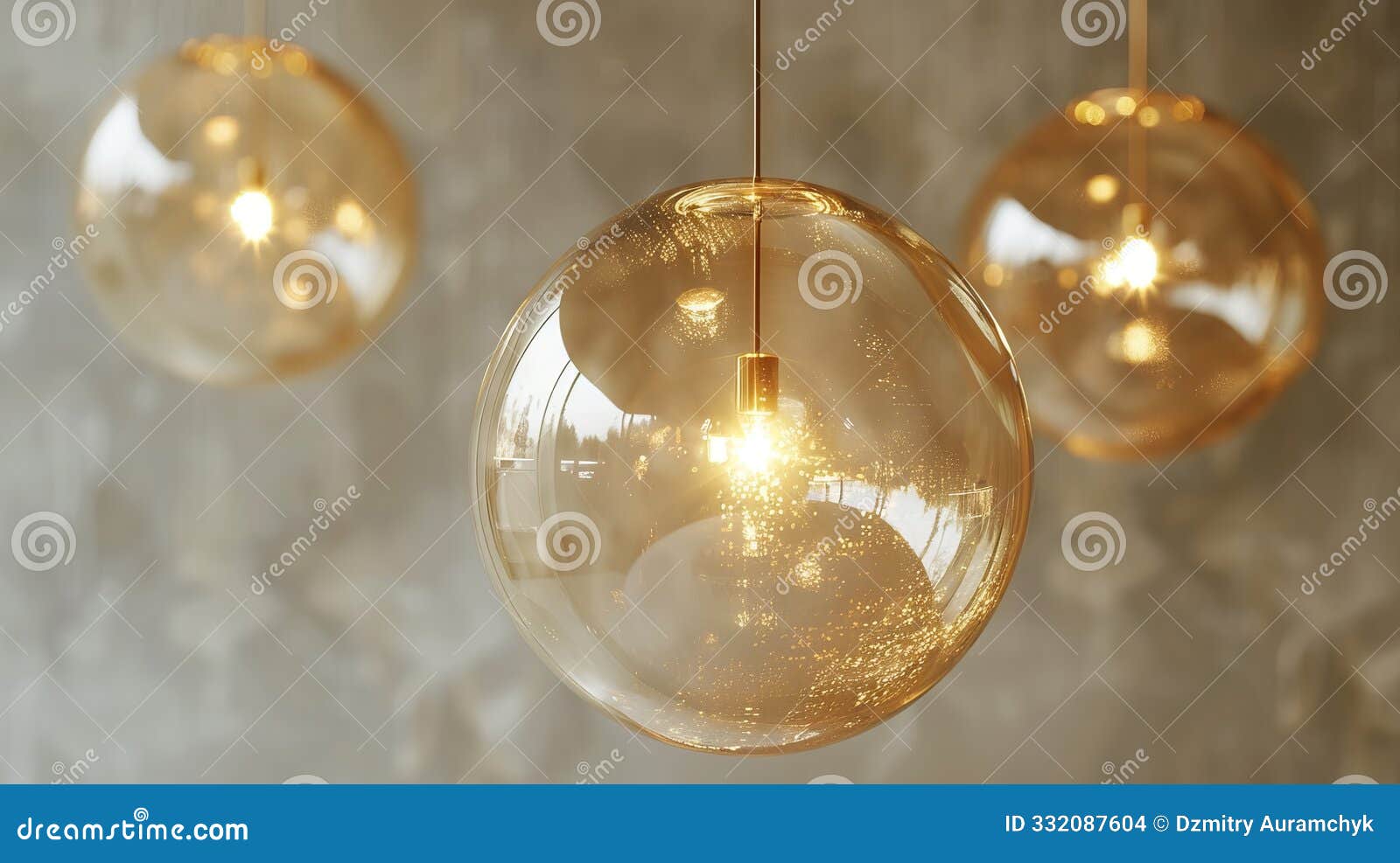 A Contemporary Round Glass Ball LED Wall Lamp for the Interior Stock ...