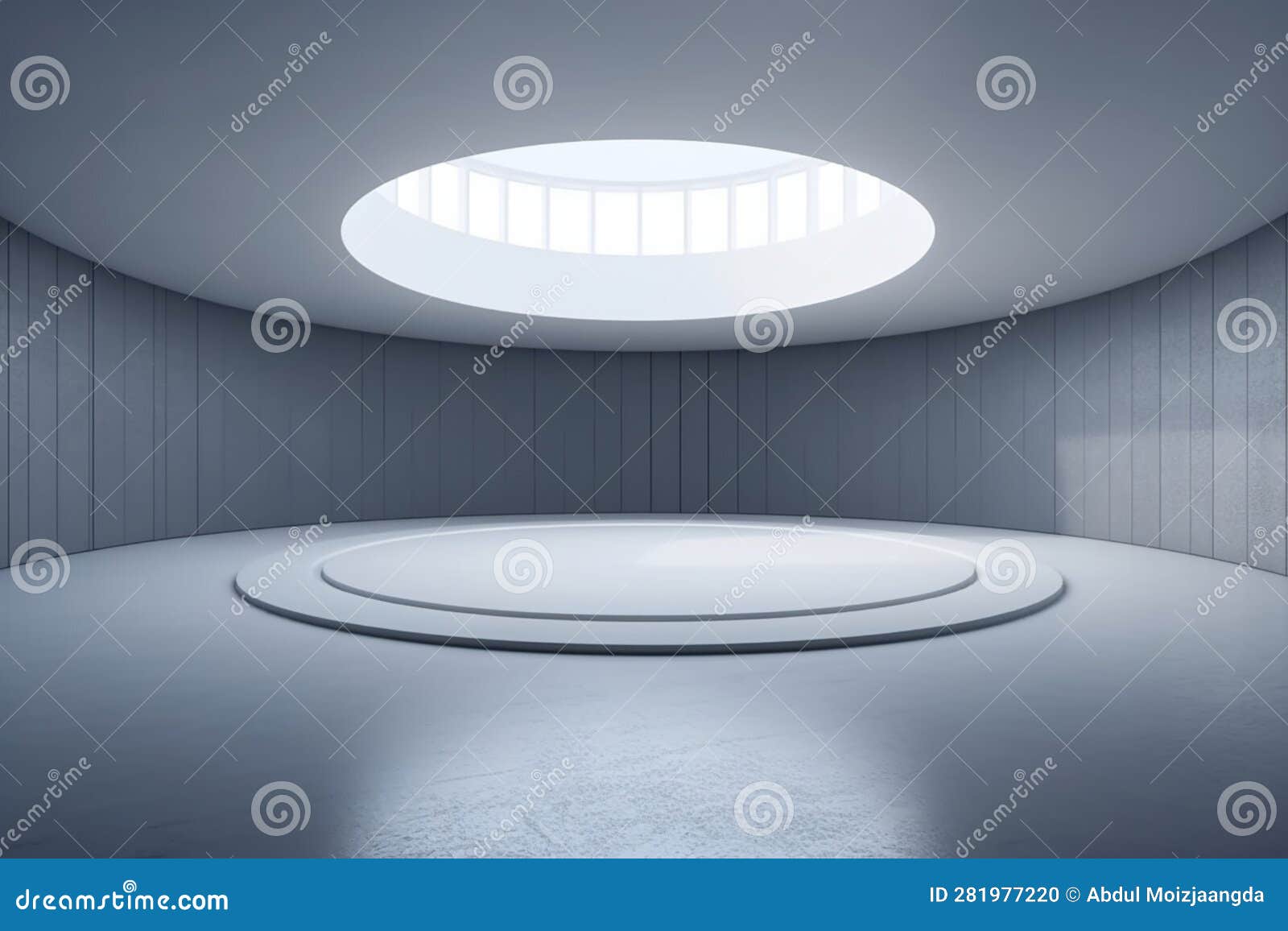 Contemporary Round-shaped Room with a Minimalist and Empty Interior ...