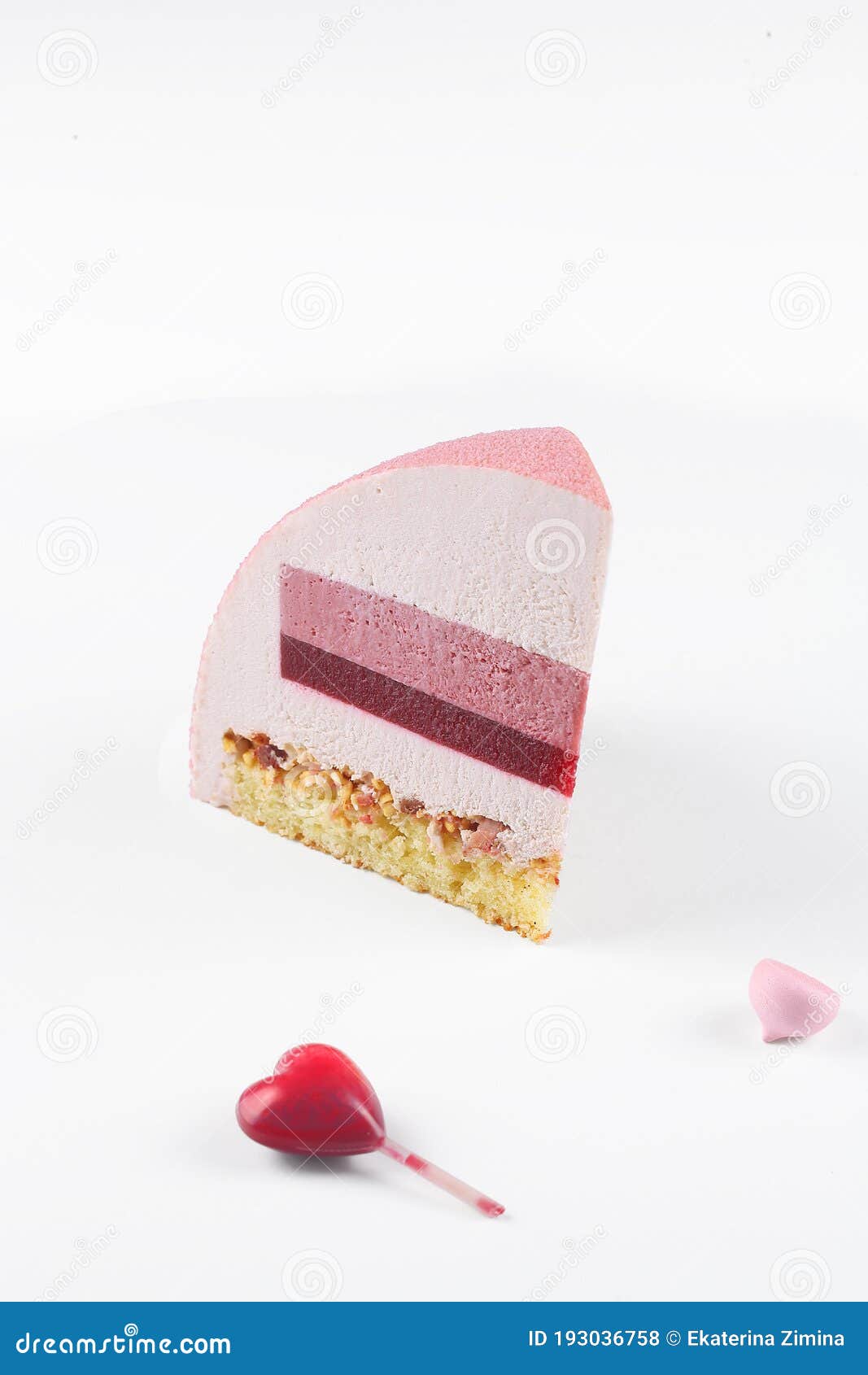 Contemporary Ruby Chocolate Multy Layered Dome Mousse Cake Stock Photo ...