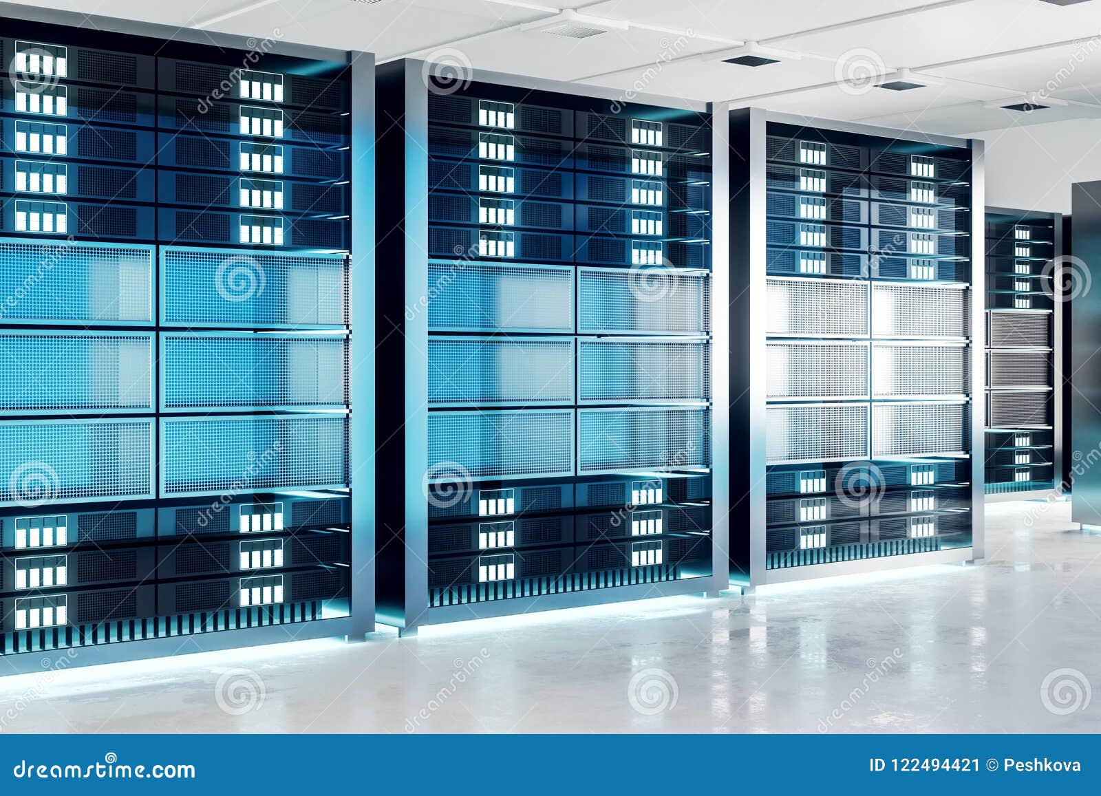 Contemporary Server Room Background Stock Illustration - Illustration ...