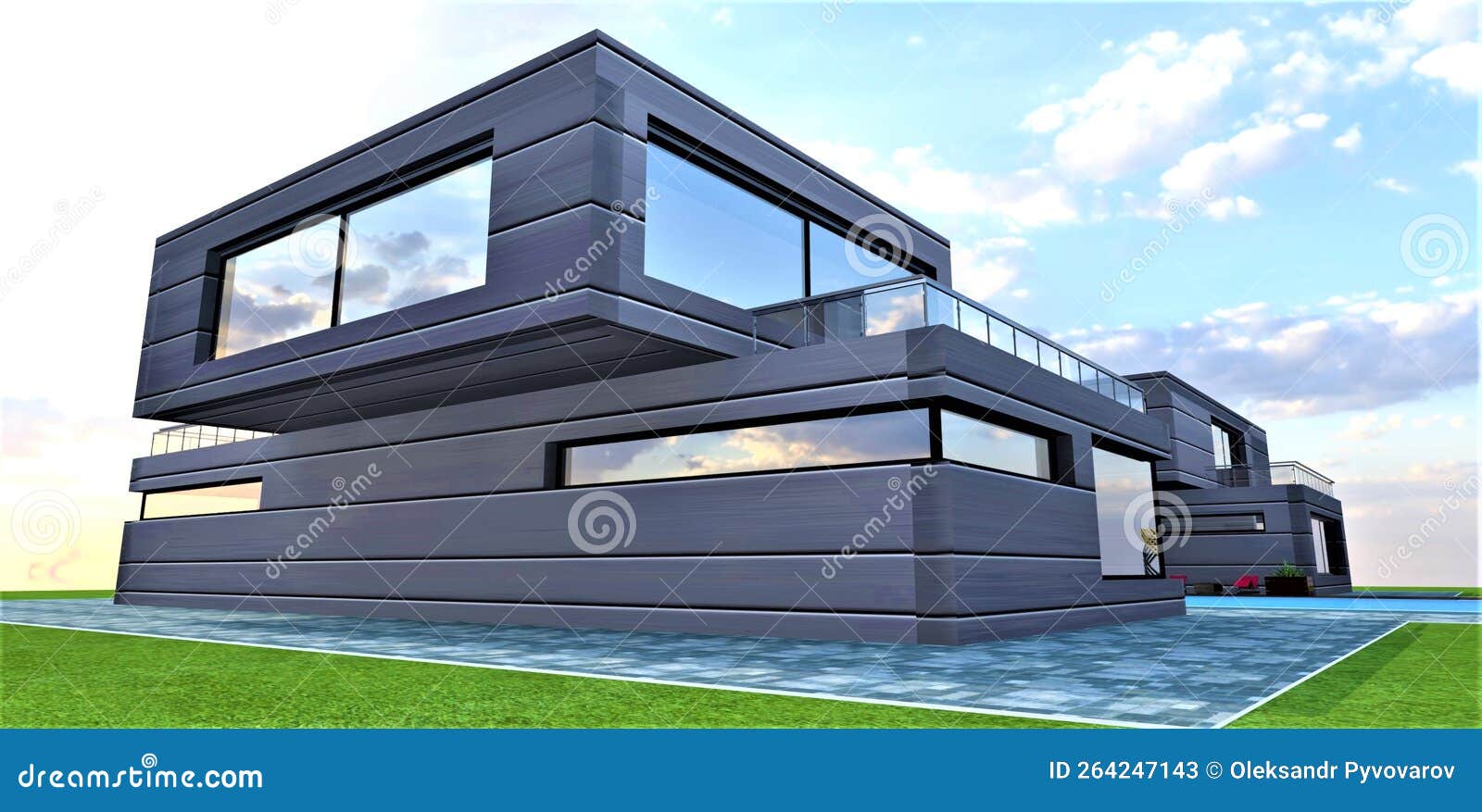 Contemporary Shape of the Private House Finished with Trending Building ...