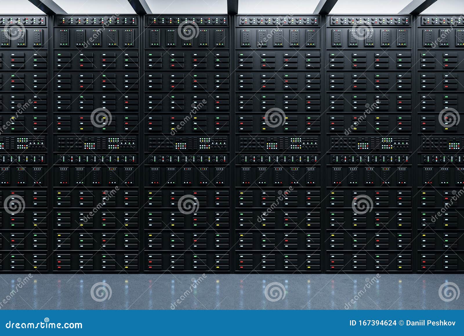 Contemporary Shiny Server Room Stock Illustration - Illustration of ...