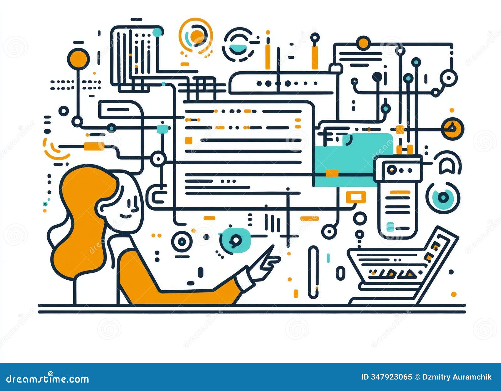 Contemporary Software Development Tools Depicted in Isolated Cartoon Illustrations. Stock Image ...