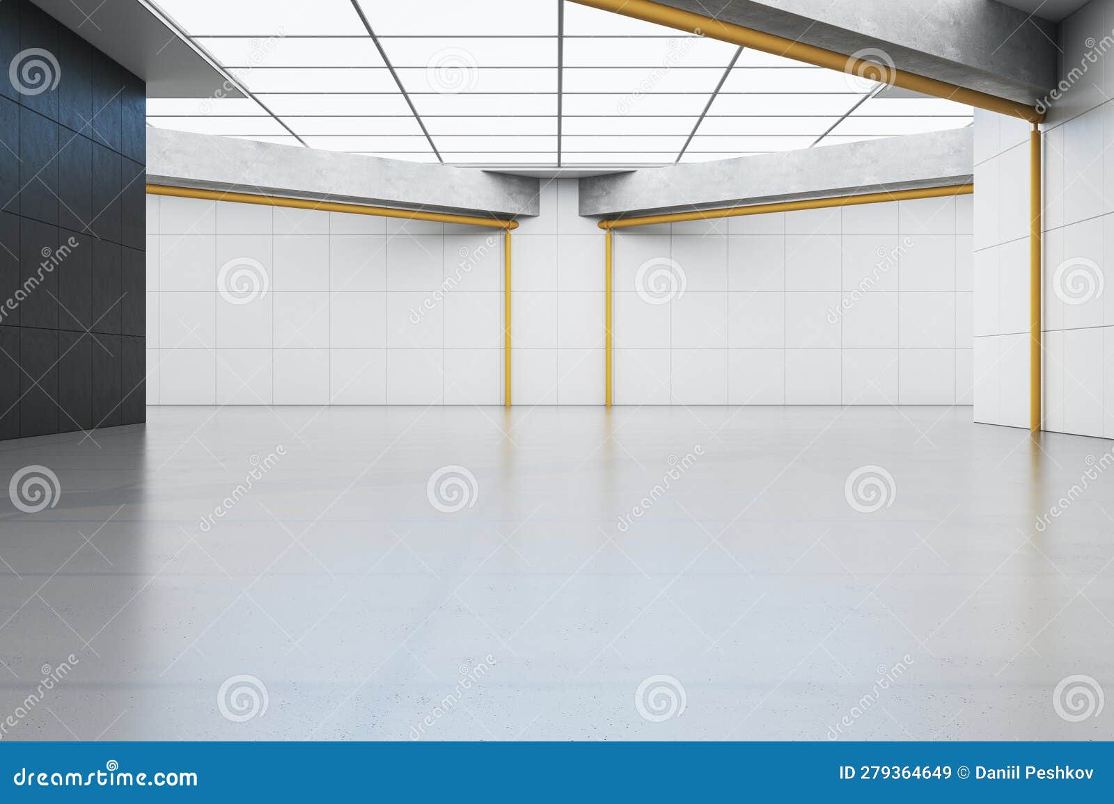Contemporary Spacious Empty Tile Interior with Mock Up Place. Stock ...