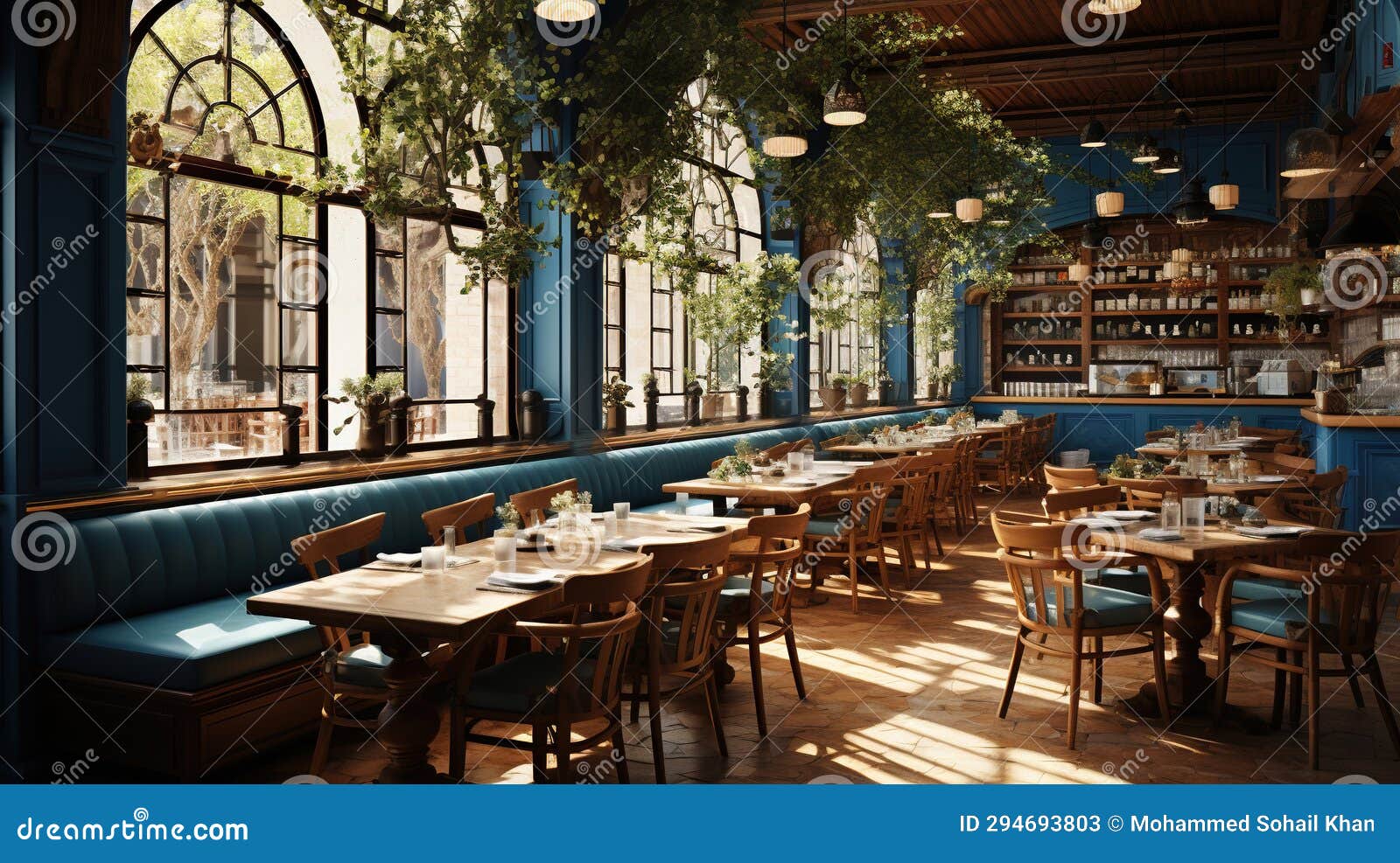 Contemporary Spacious Restaurant Interior of Old Traditional Dark ...