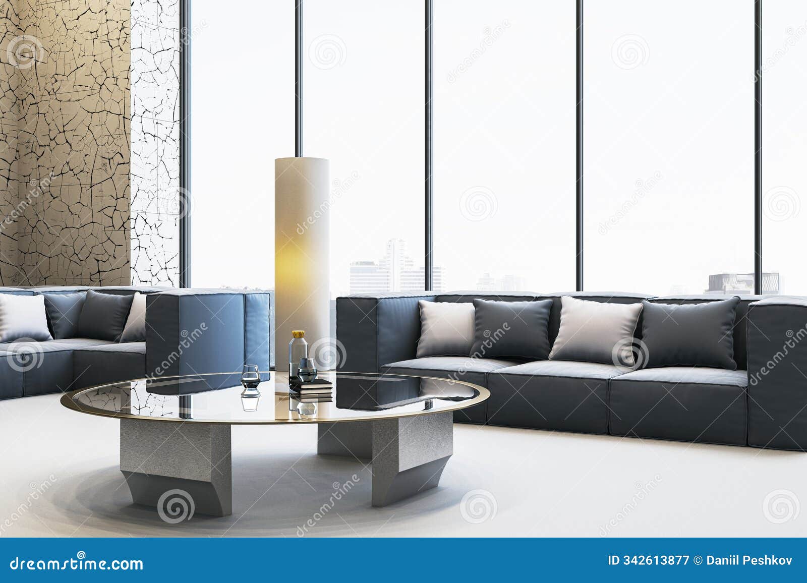 Contemporary Spacious Waiting Area with Couches and Coffee Table Stock ...