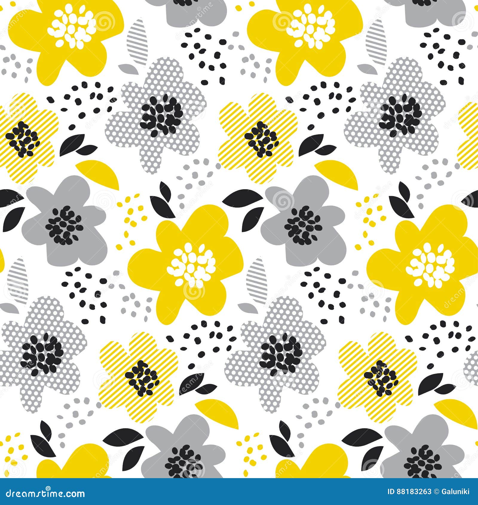 Contemporary Spring Floral Seamless Pattern Stock Vector - Illustration ...