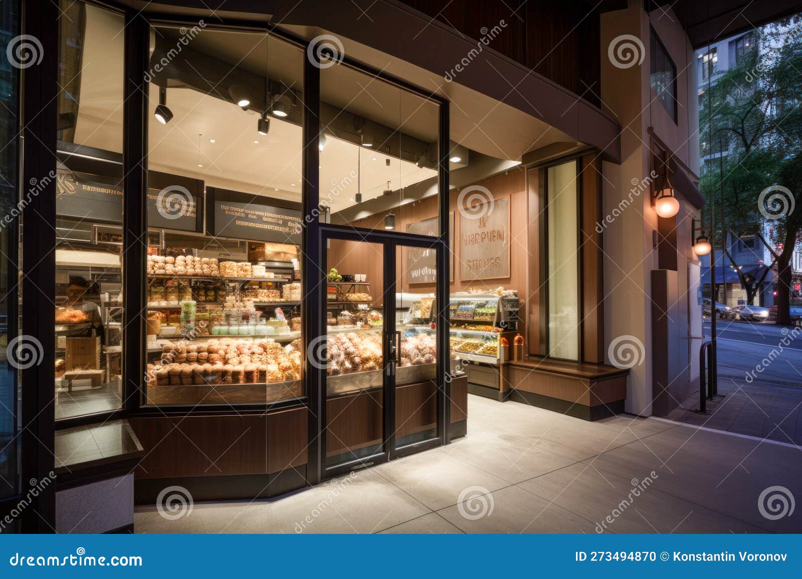 Contemporary Style Grocery Store Window - Generative AI Stock ...