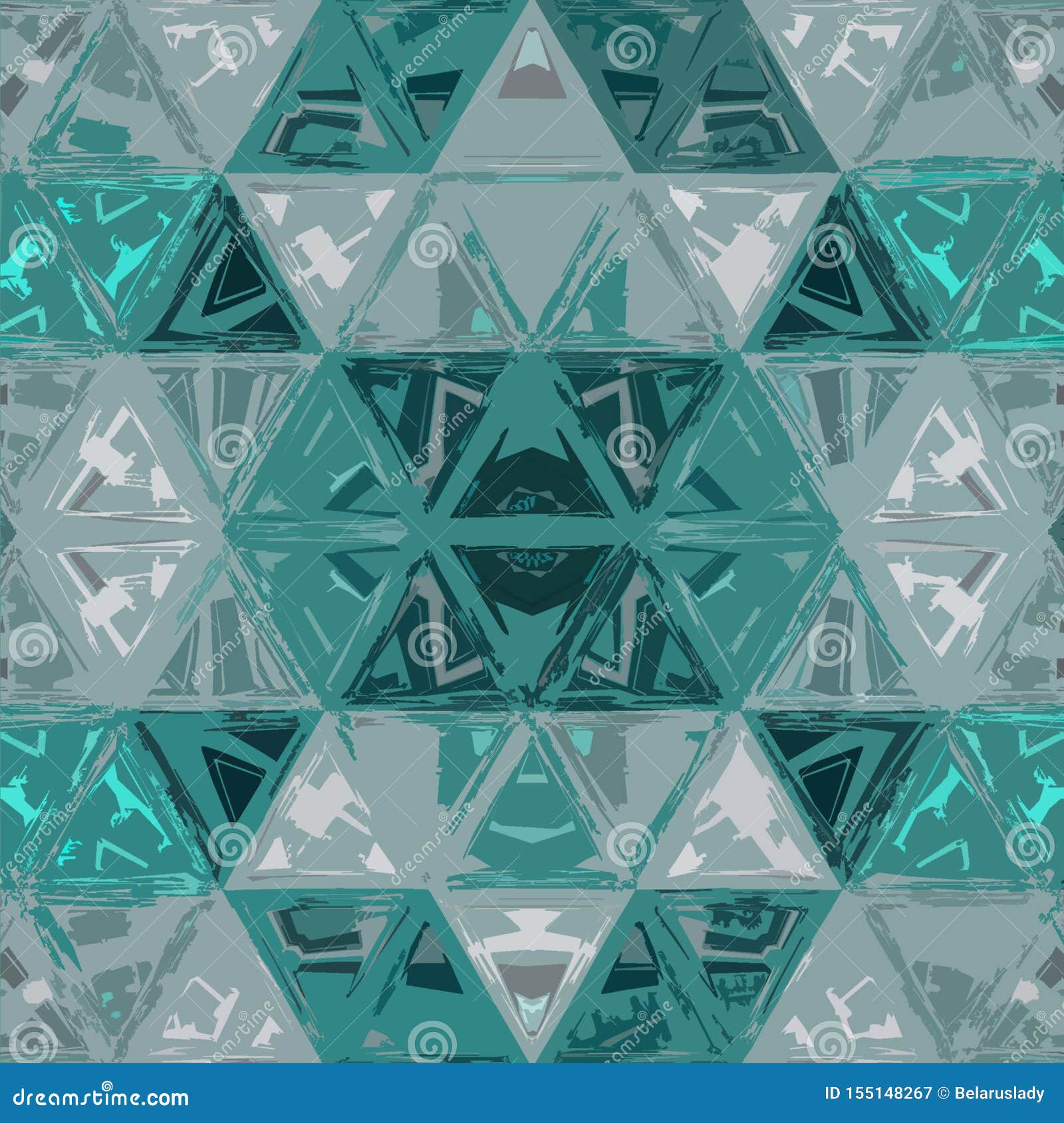 Contemporary Teal Pattern in Glass. Geometric Triangle. Gradient ...