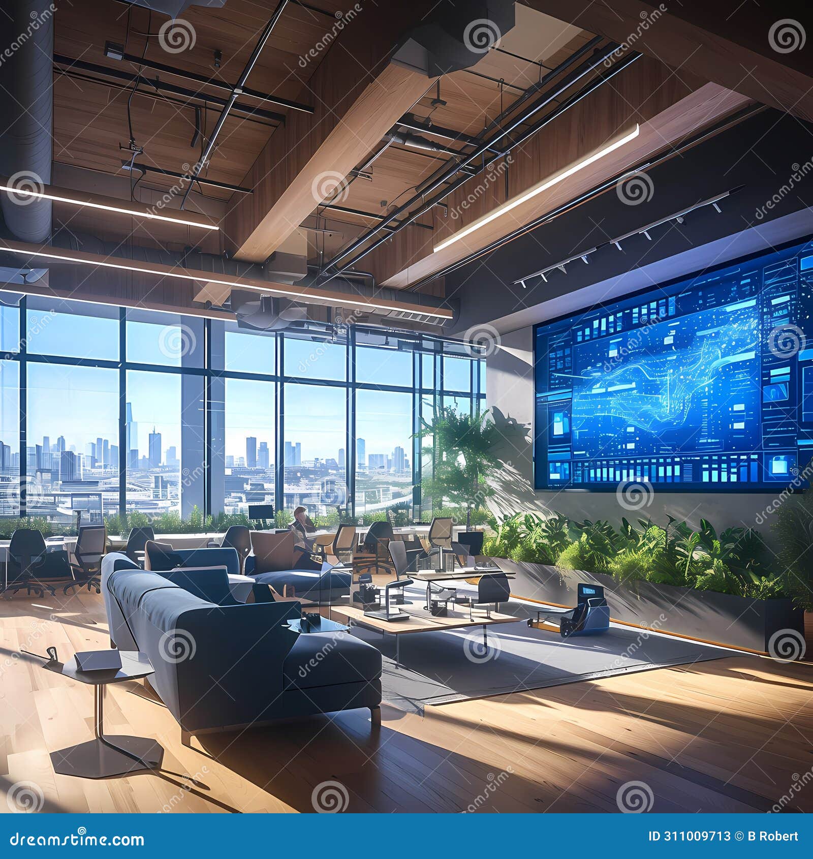 Contemporary Tech Office: Elegant Design, Inspired Collaboration Stock ...