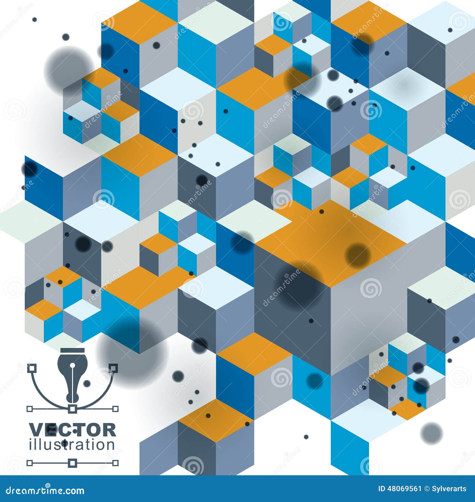 Contemporary Tech Stylish Construction, Abstract Dimensional Dig Stock ...