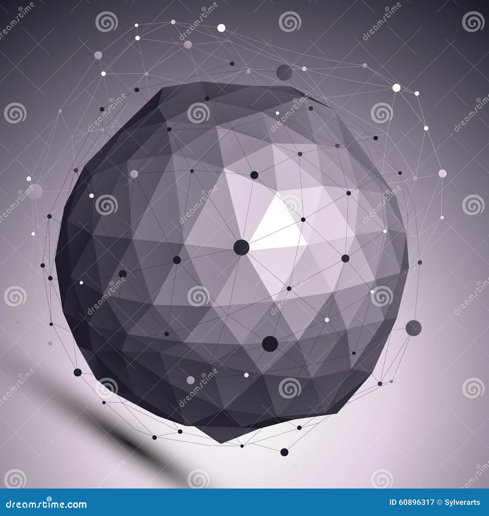 Contemporary Techno Black and White Stylish Sphere Stock Vector ...