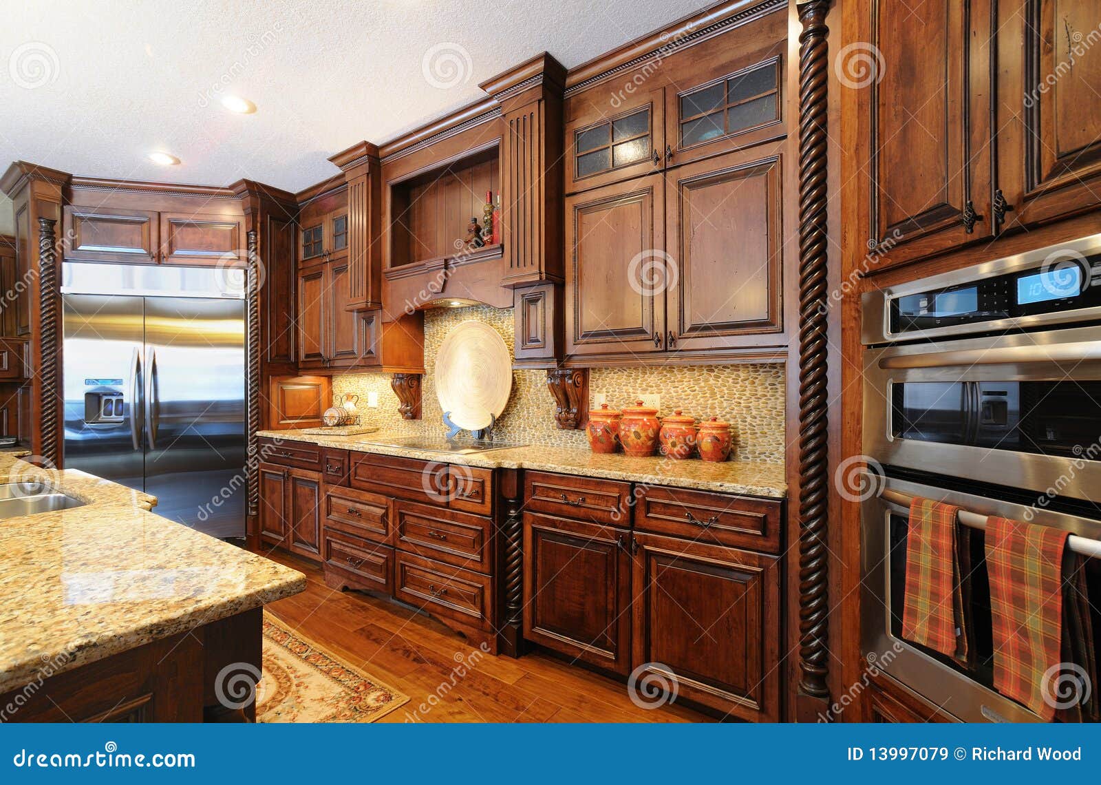 Contemporary Upscale Custom Kitchen Stock Image - Image of custom ...