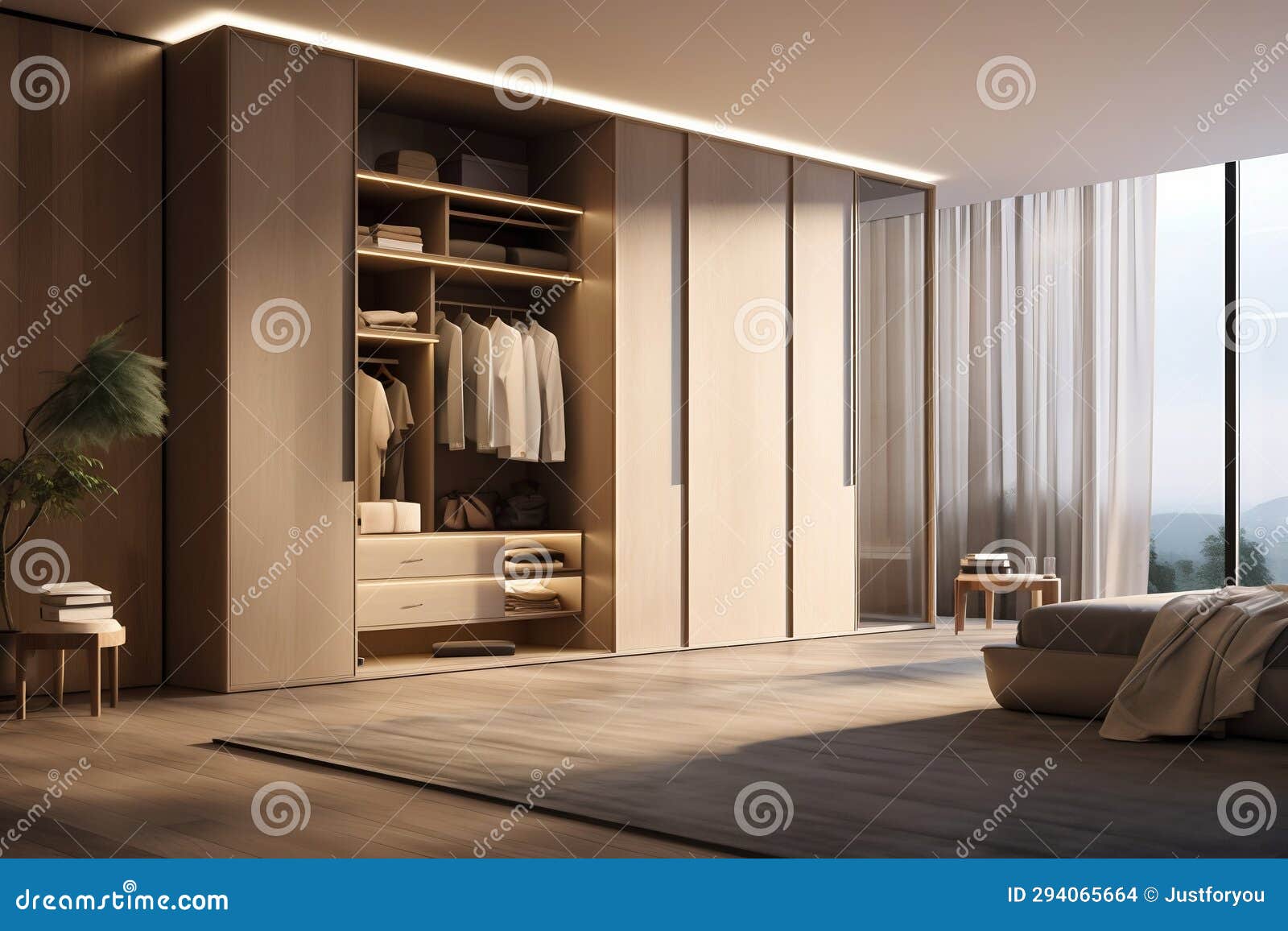 Contemporary Wardrobe Design in Interior. Generative Ai Stock Photo ...