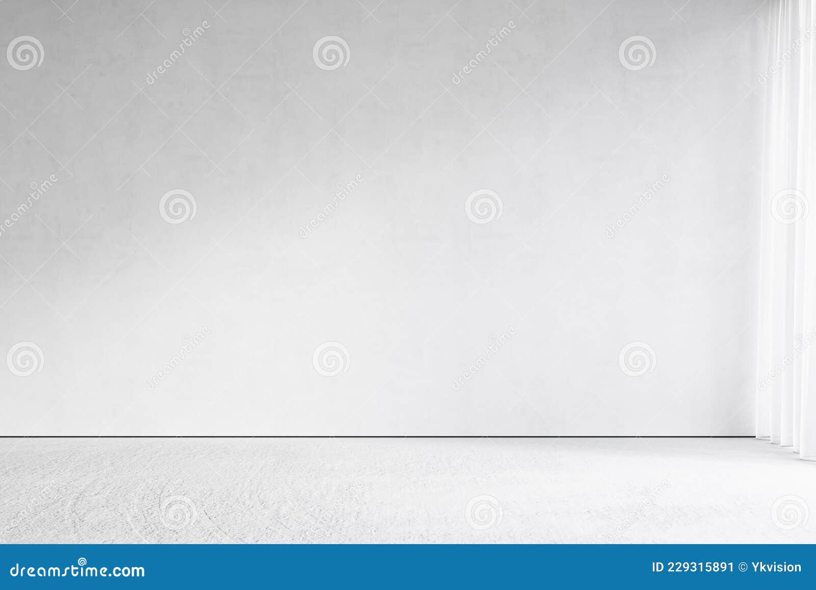Contemporary White Empty Interior Blank Wall. Stock Illustration ...