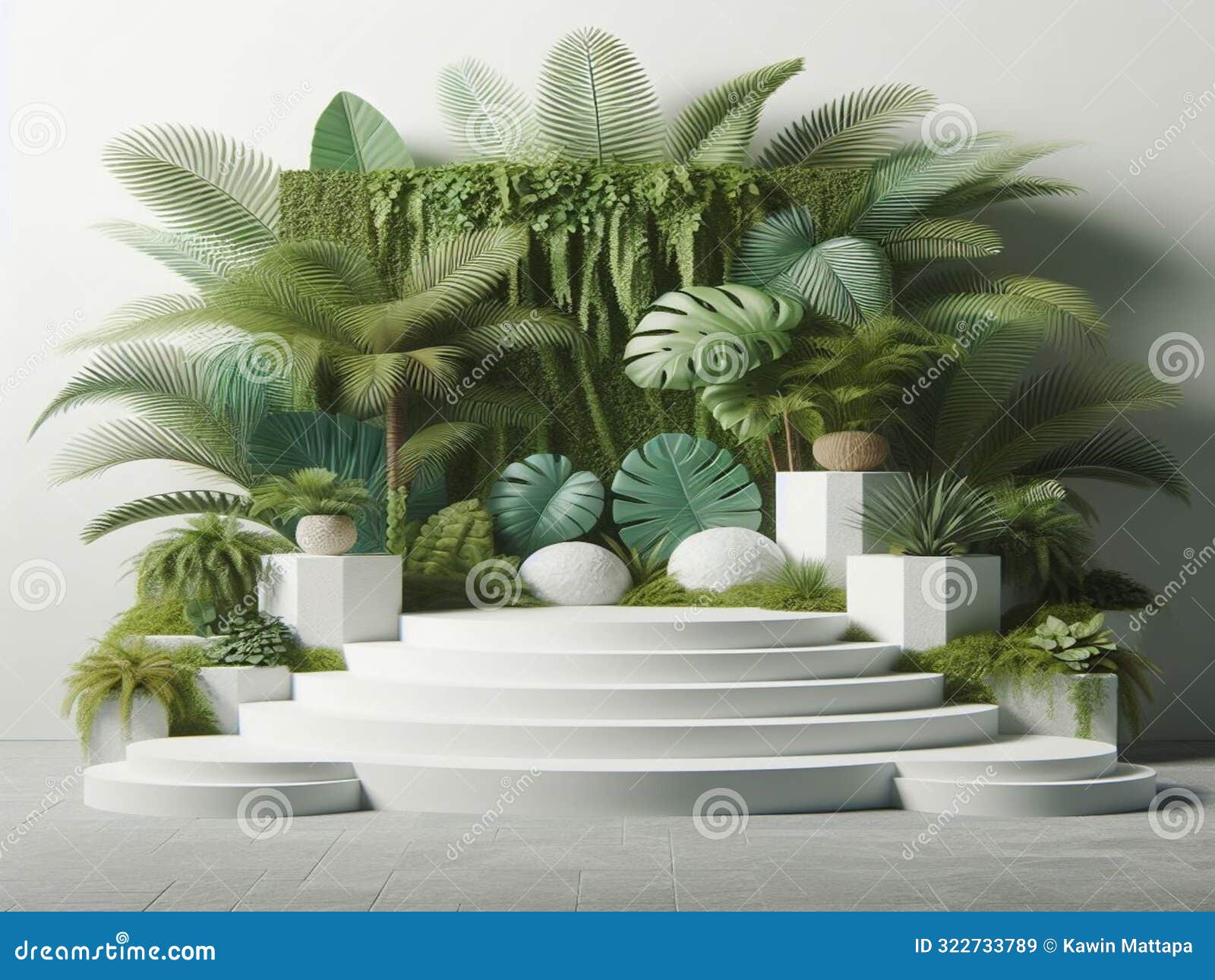 Contemporary White Podium Stage Rack Front View Stock Illustration ...