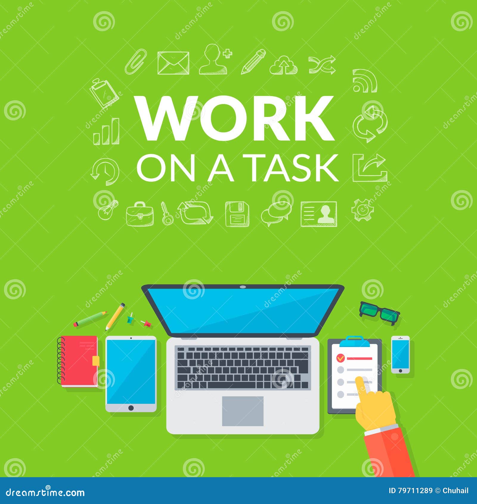 Contemporary Workplace Background. Stock Vector - Illustration of ...