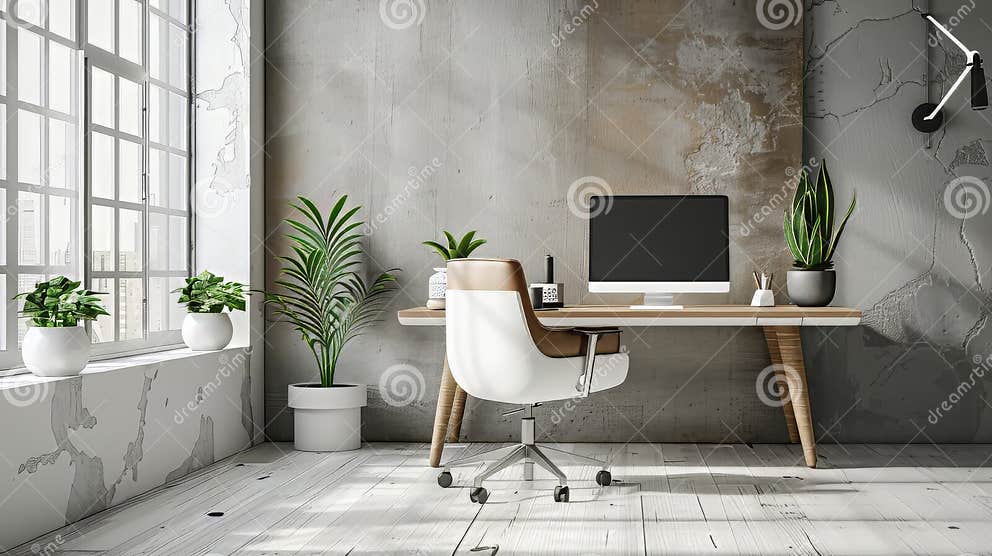Contemporary Workspace with Ample Copy Space for Text Stock ...