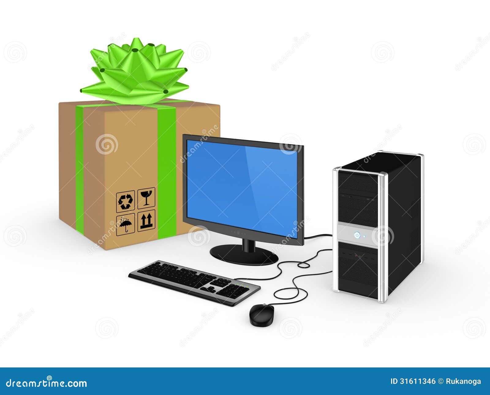 Contenitore Del Cartone E Di Computer. Fotografia Stock - Immagine di ...