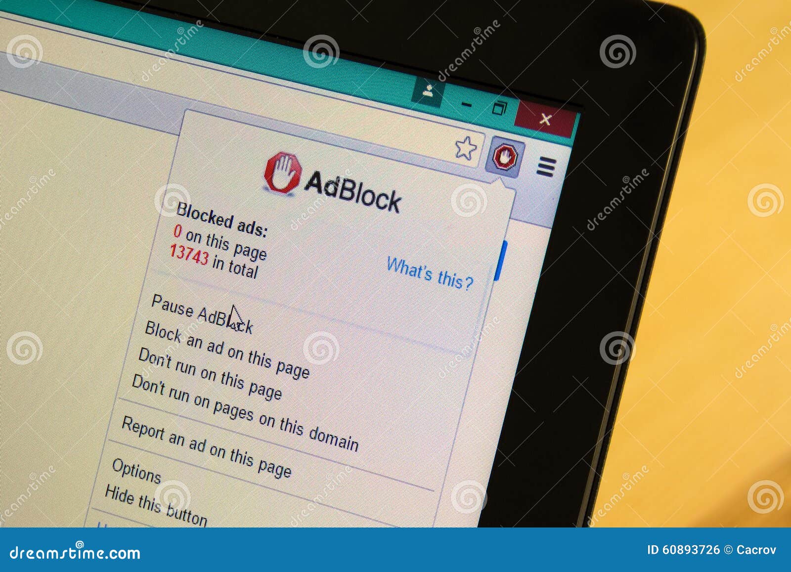 Content or ad blocker editorial photo. Image of advert - 60893726