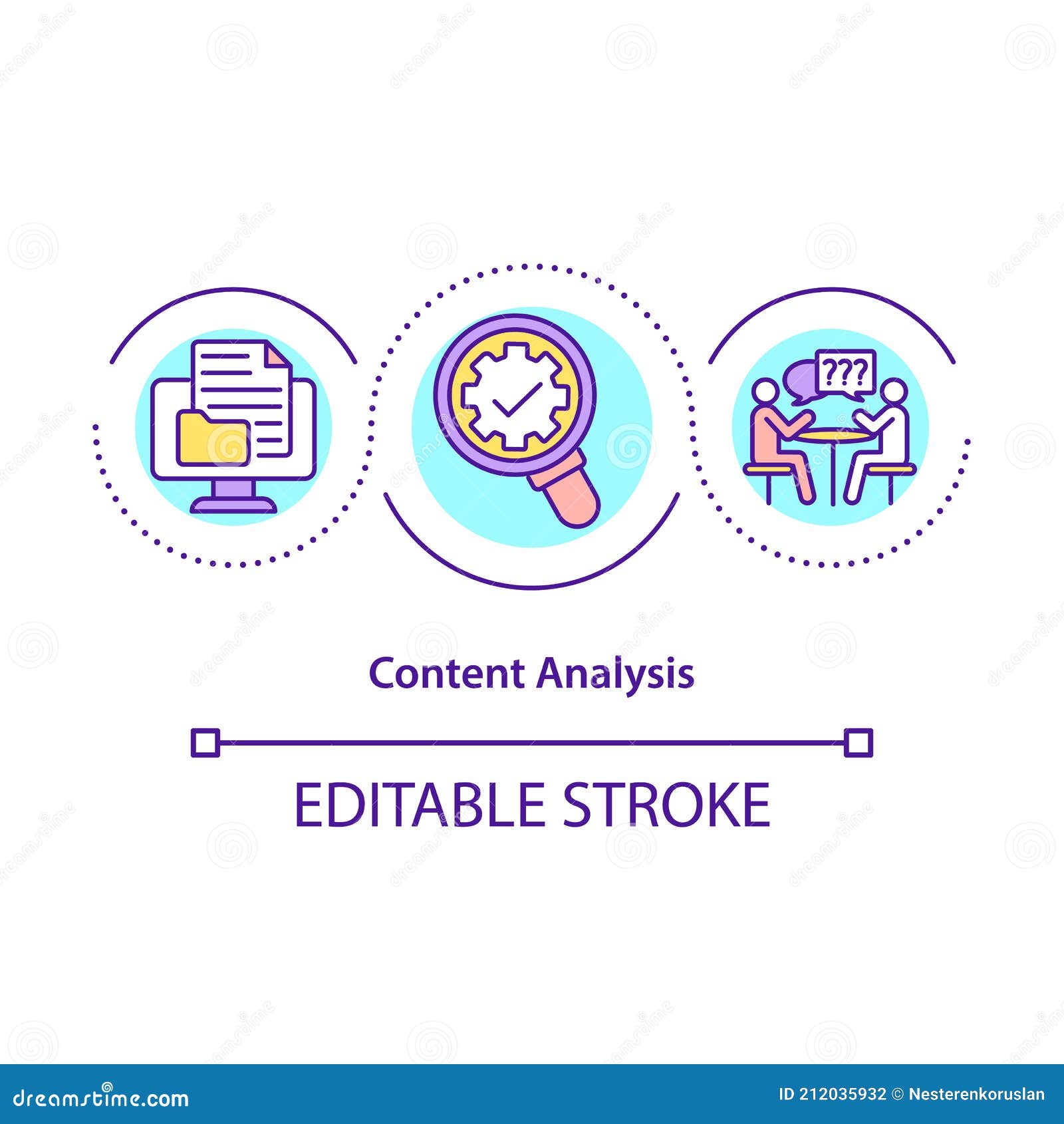 Content Analysis Concept Icon Stock Vector - Illustration of icon, isolated: 212035932