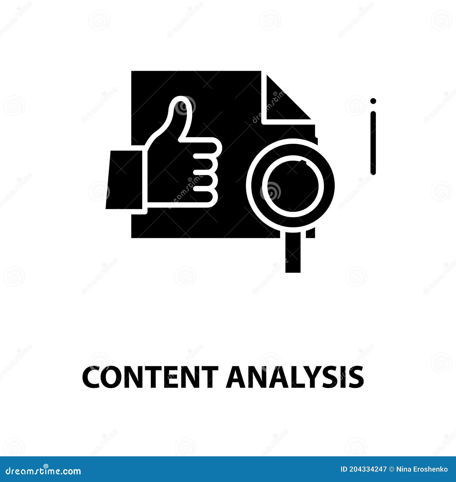 Content Analysis Icon, Black Vector Sign with Editable Strokes, Concept ...
