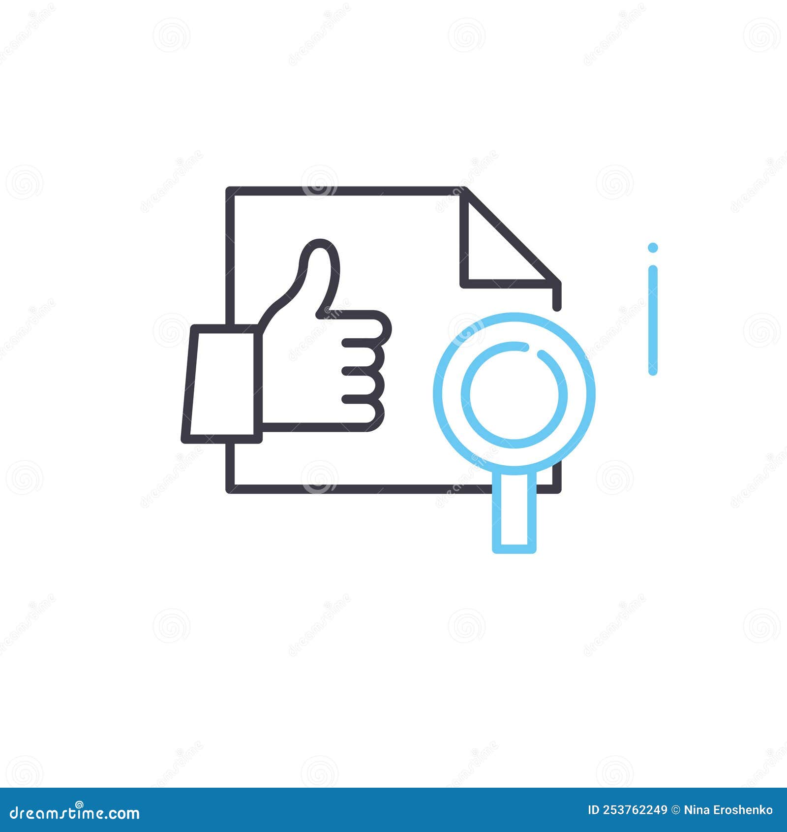 Content Analysis Line Icon, Outline Symbol, Vector Illustration ...