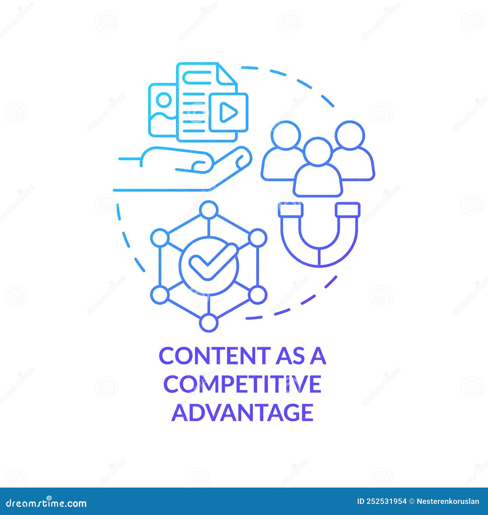 Content As Competitive Advantage Blue Gradient Concept Icon Stock ...