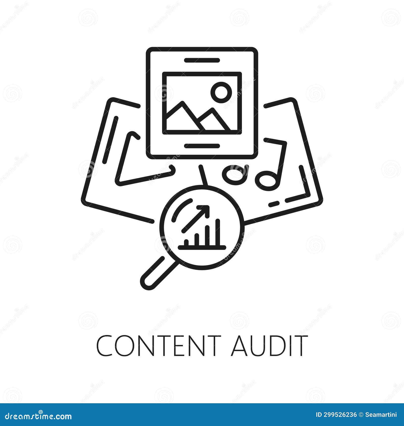 Content Audit, Web Audit Thin Line Icon or Symbol Stock Illustration ...