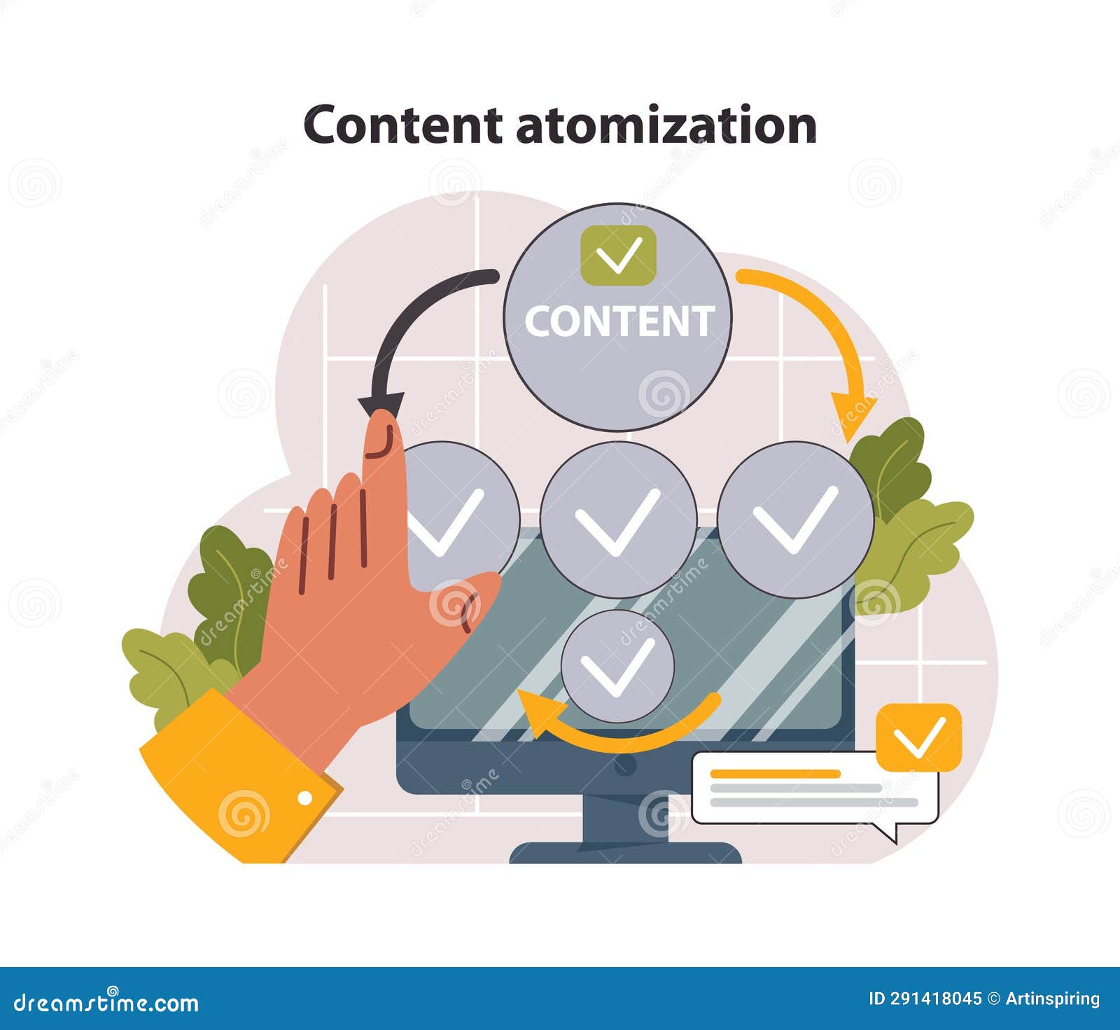 Content Automation. Digital Promotion Stock Illustration - Illustration ...