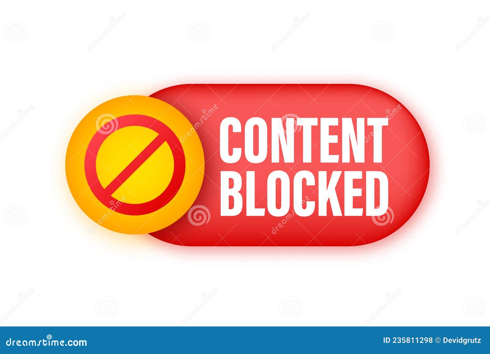 Content Blocked Label on White Background. Vector Stock Illustration ...
