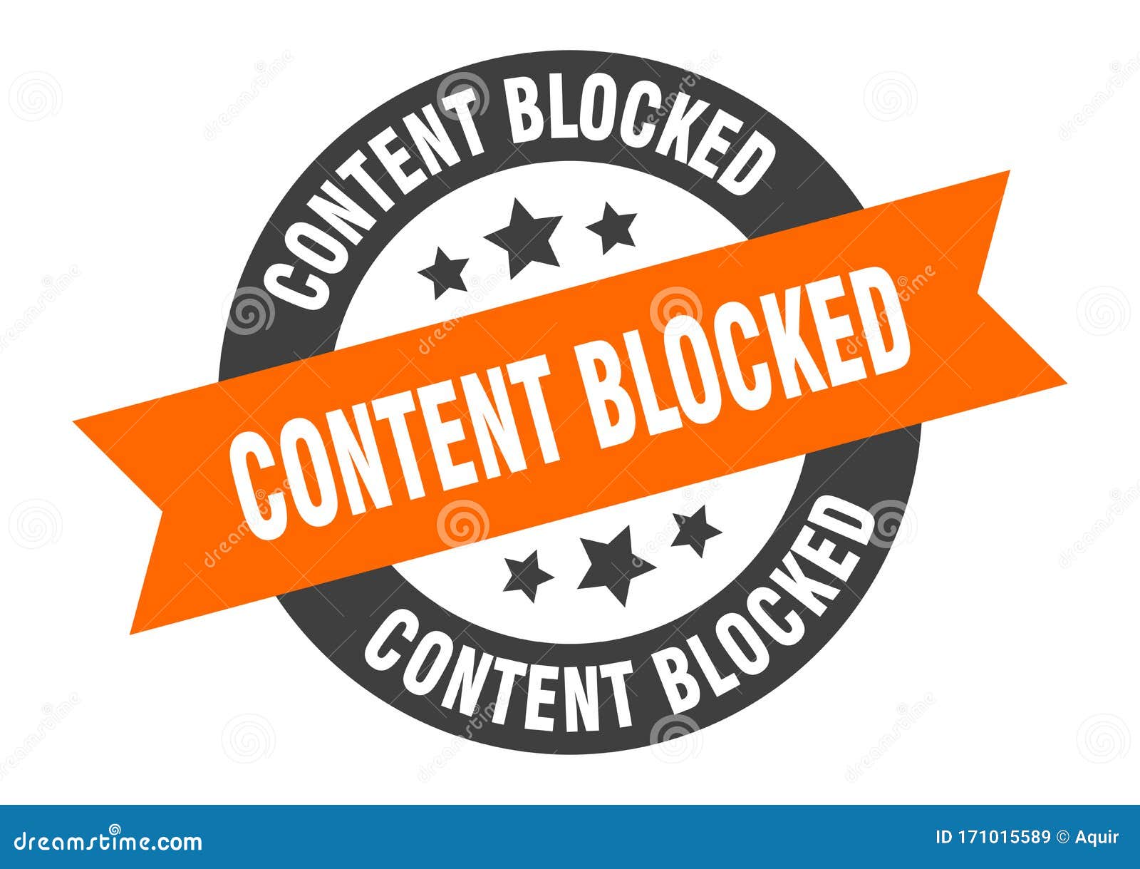 Content Blocked Sign. Content Blocked Round Ribbon Sticker Stock Vector ...