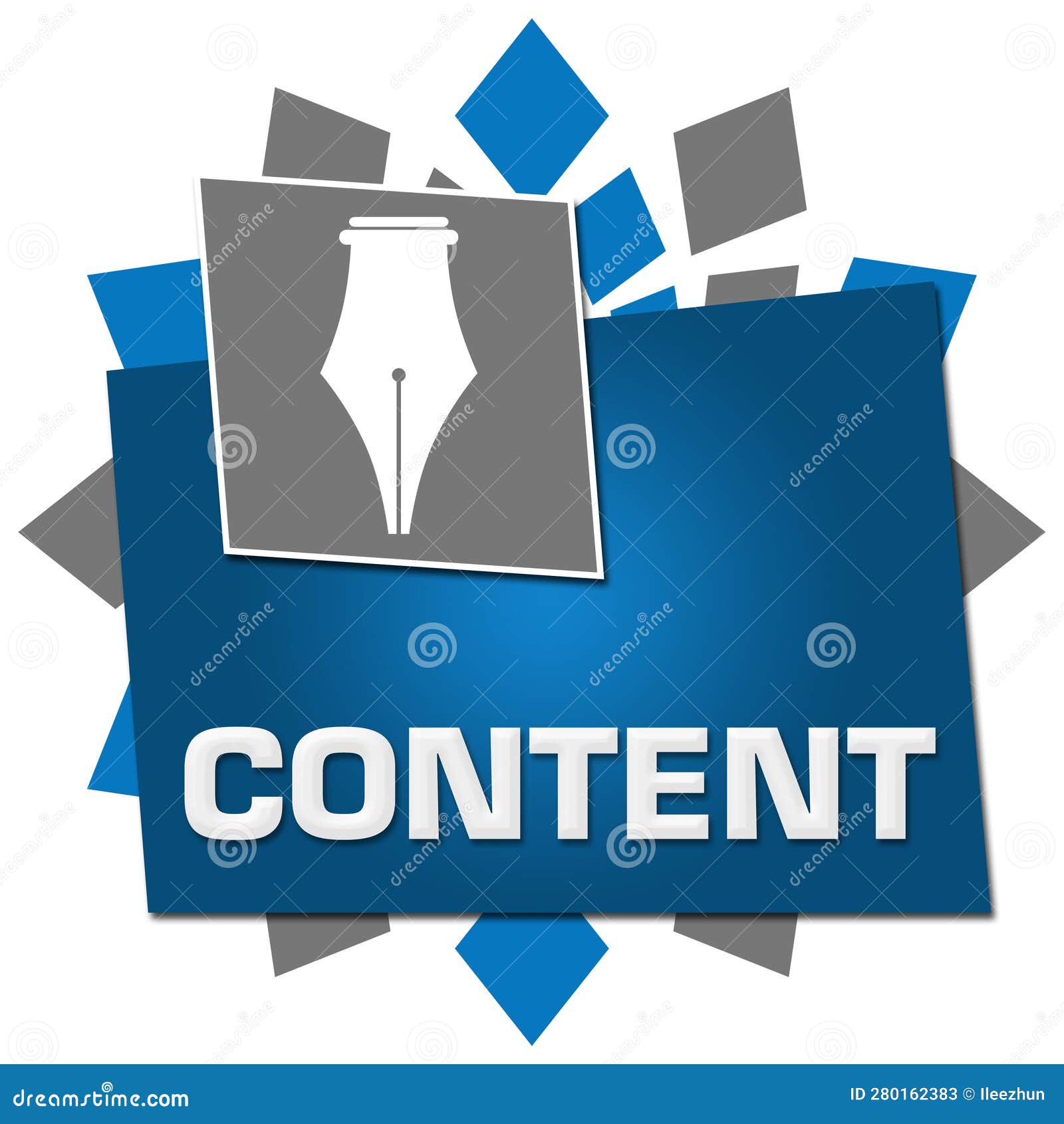 Content Blue Grey Circular Squares Symbol Stock Illustration ...