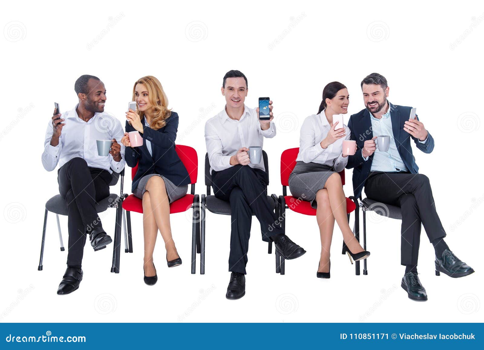 Content Colleagues Communicating with Each Other while Having Coffee ...