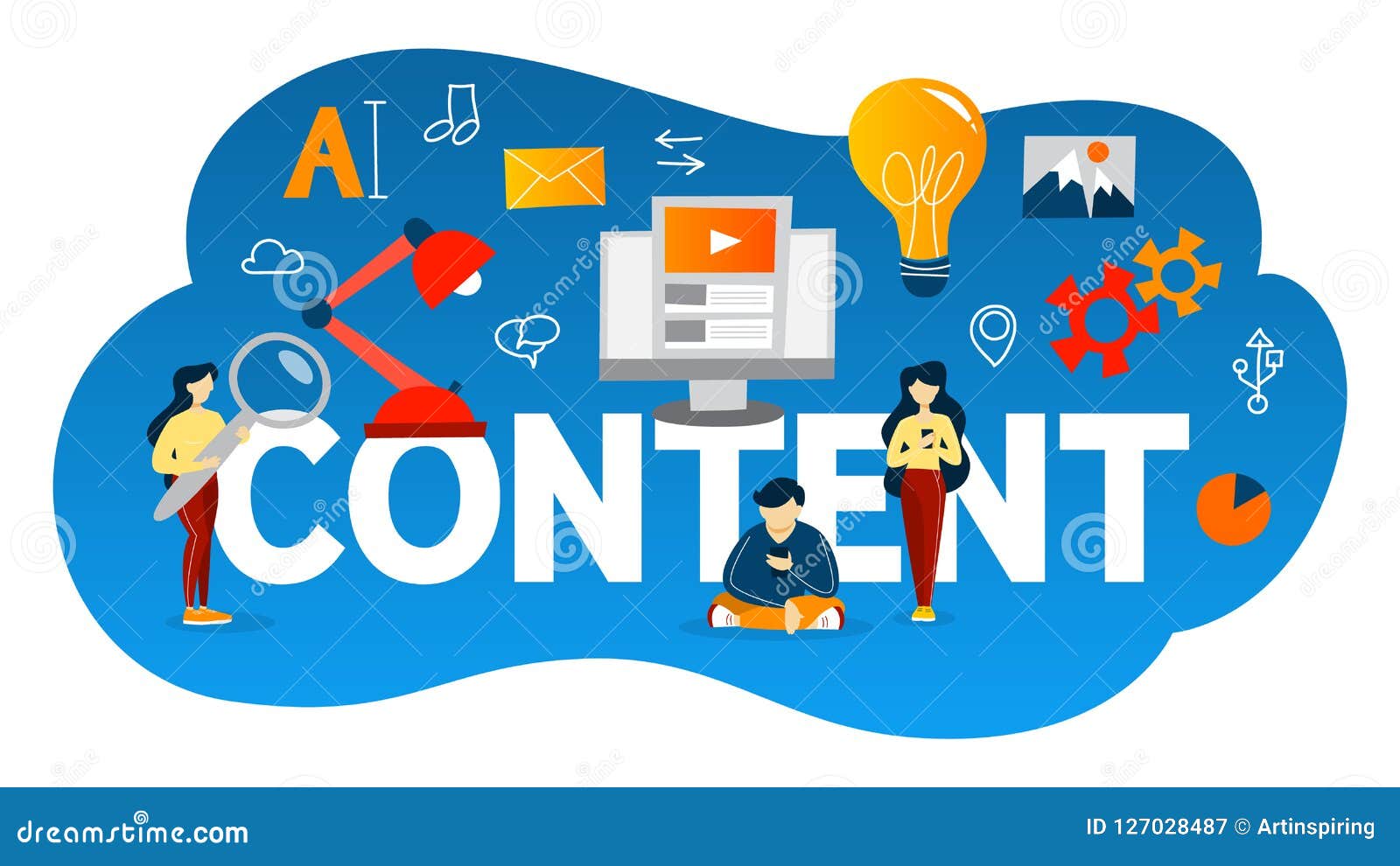 Content Concept Illustration. Feedback, Communication and Popularity ...