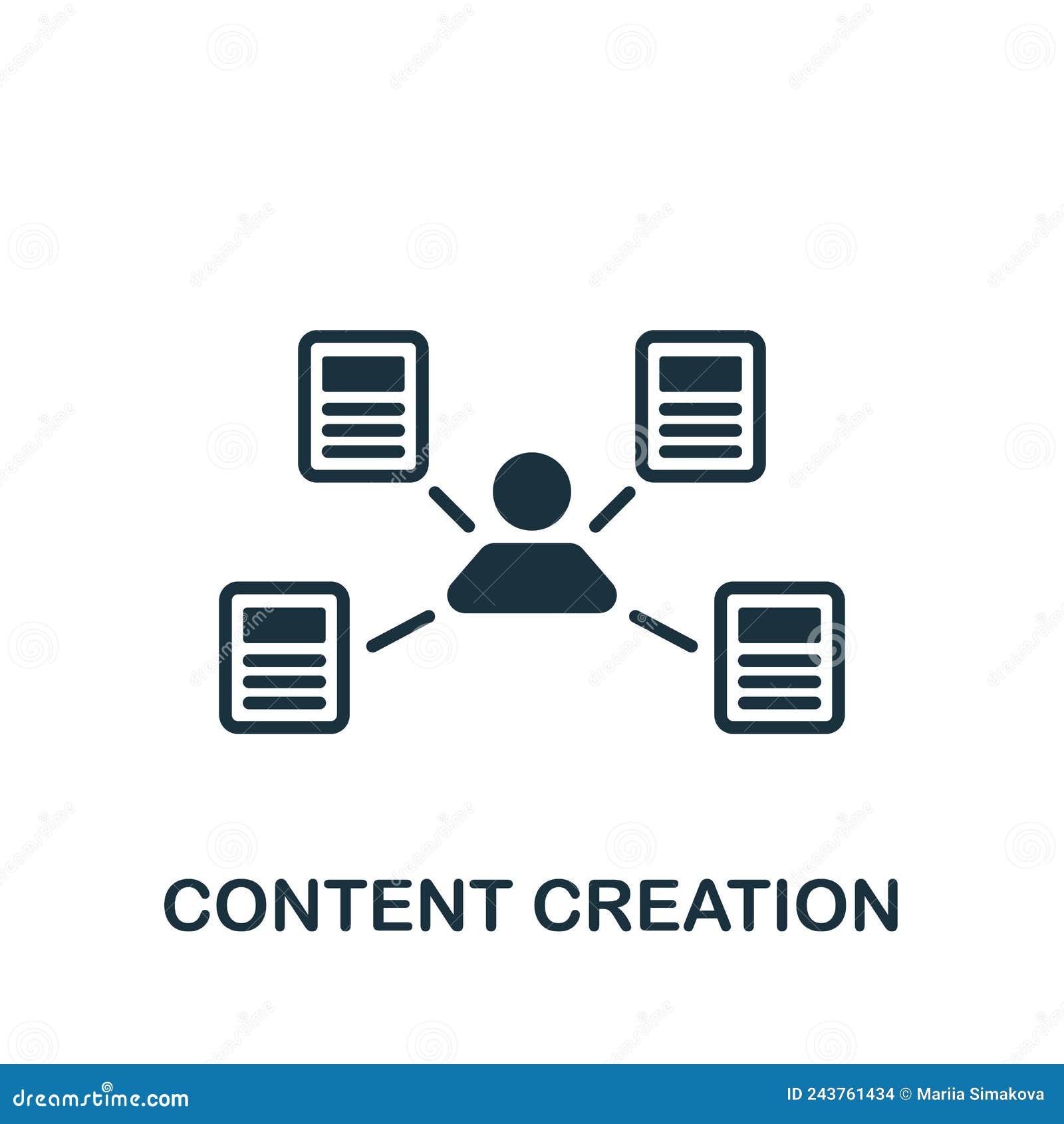 Content Creation Icon. Monochrome Simple Icon for Templates, Web Design ...