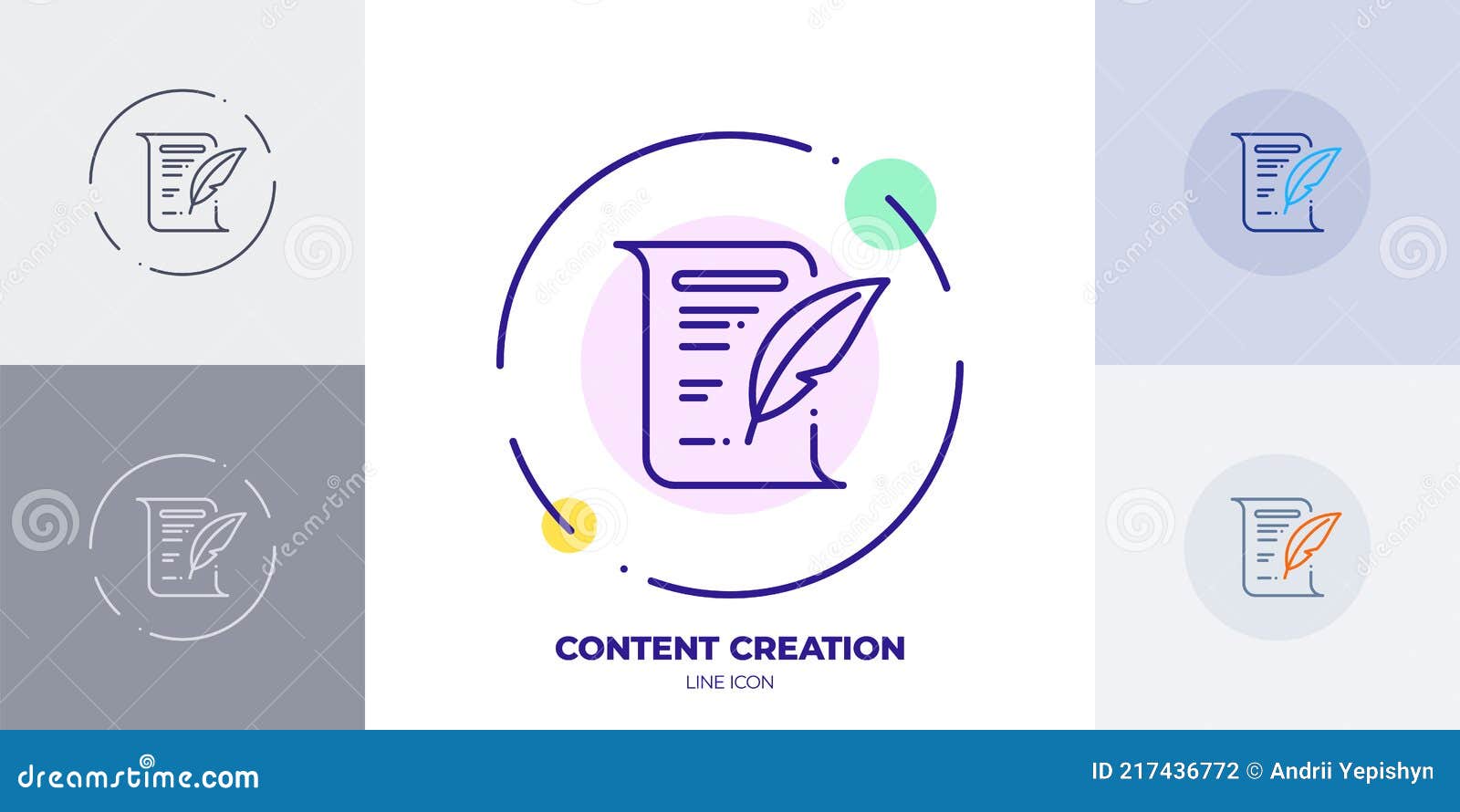 Content Creation Line Art Vector Icon. Outline Symbol of Content Write ...