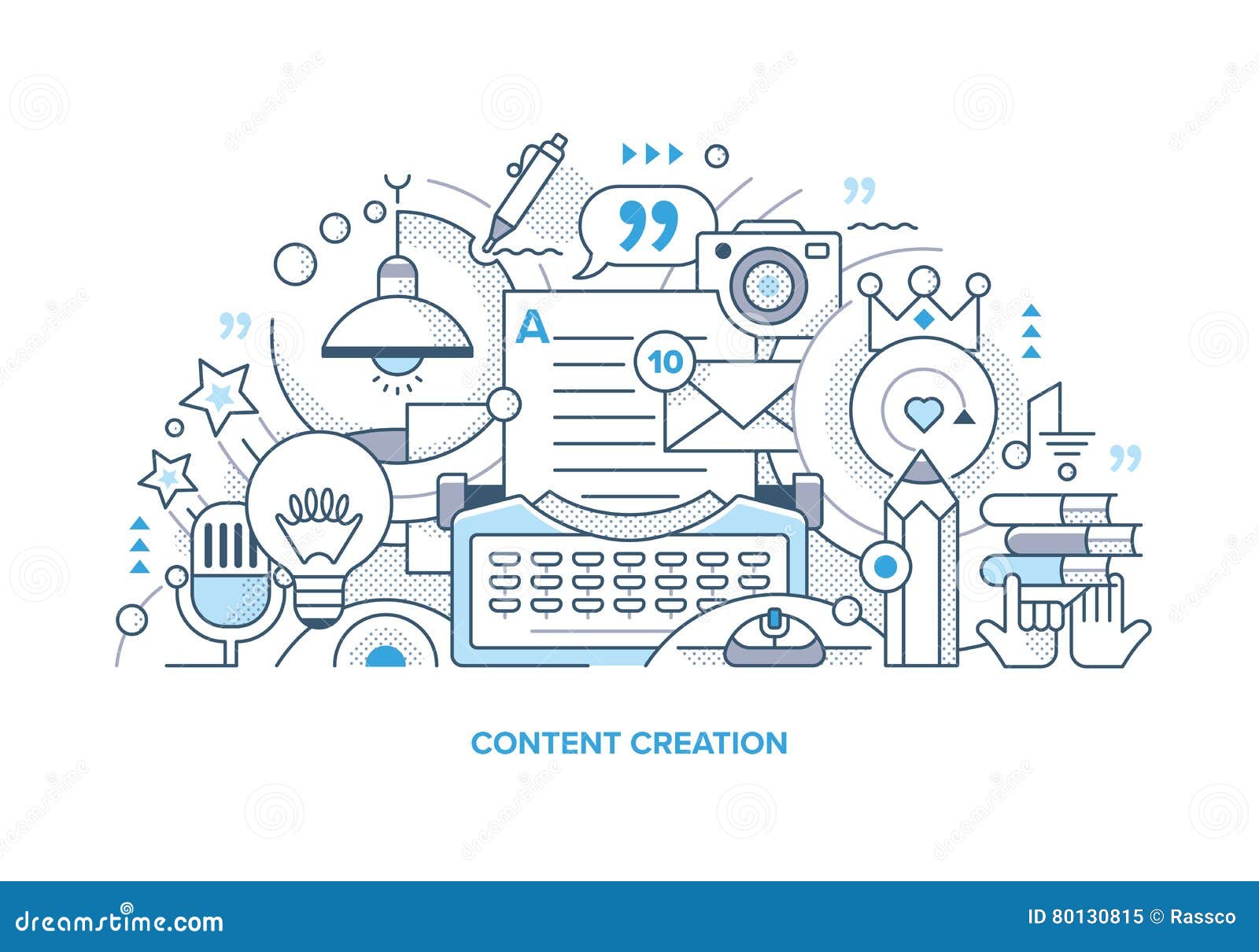 Content Creation Line Illustration Stock Vector - Illustration of ...