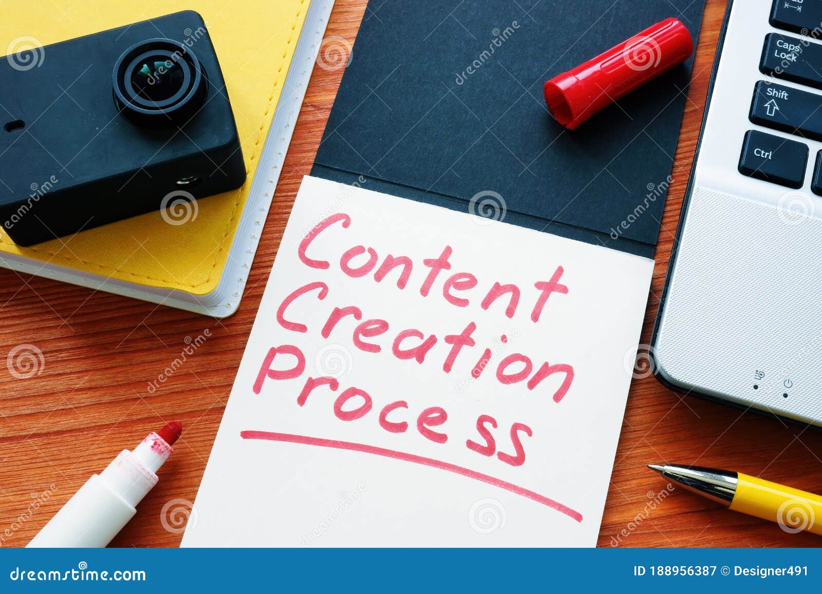 Content Creation Process As Part of Content Management. Stock Image ...