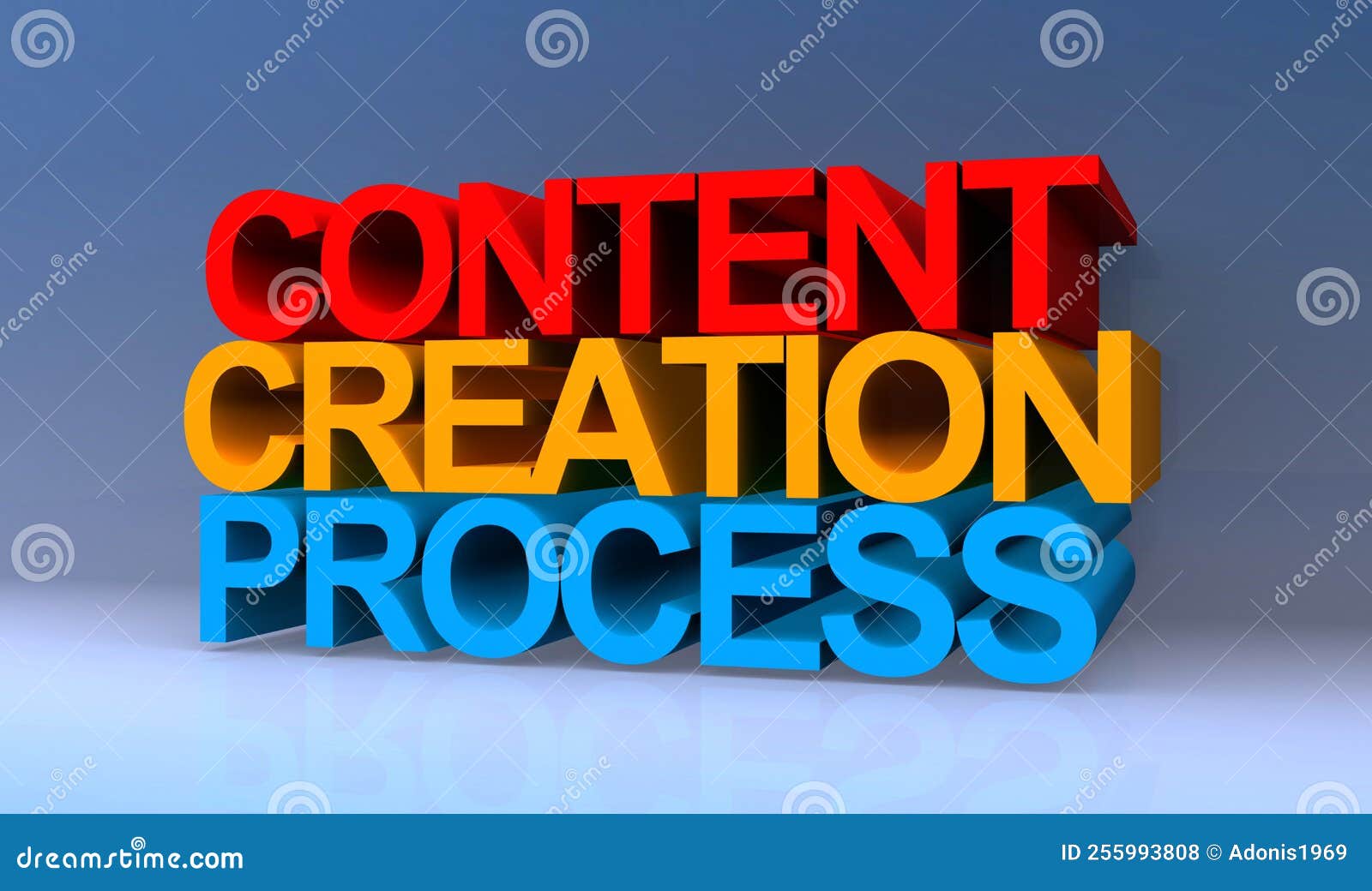 Content Creation Process On Blue Stock Illustration Illustration Of