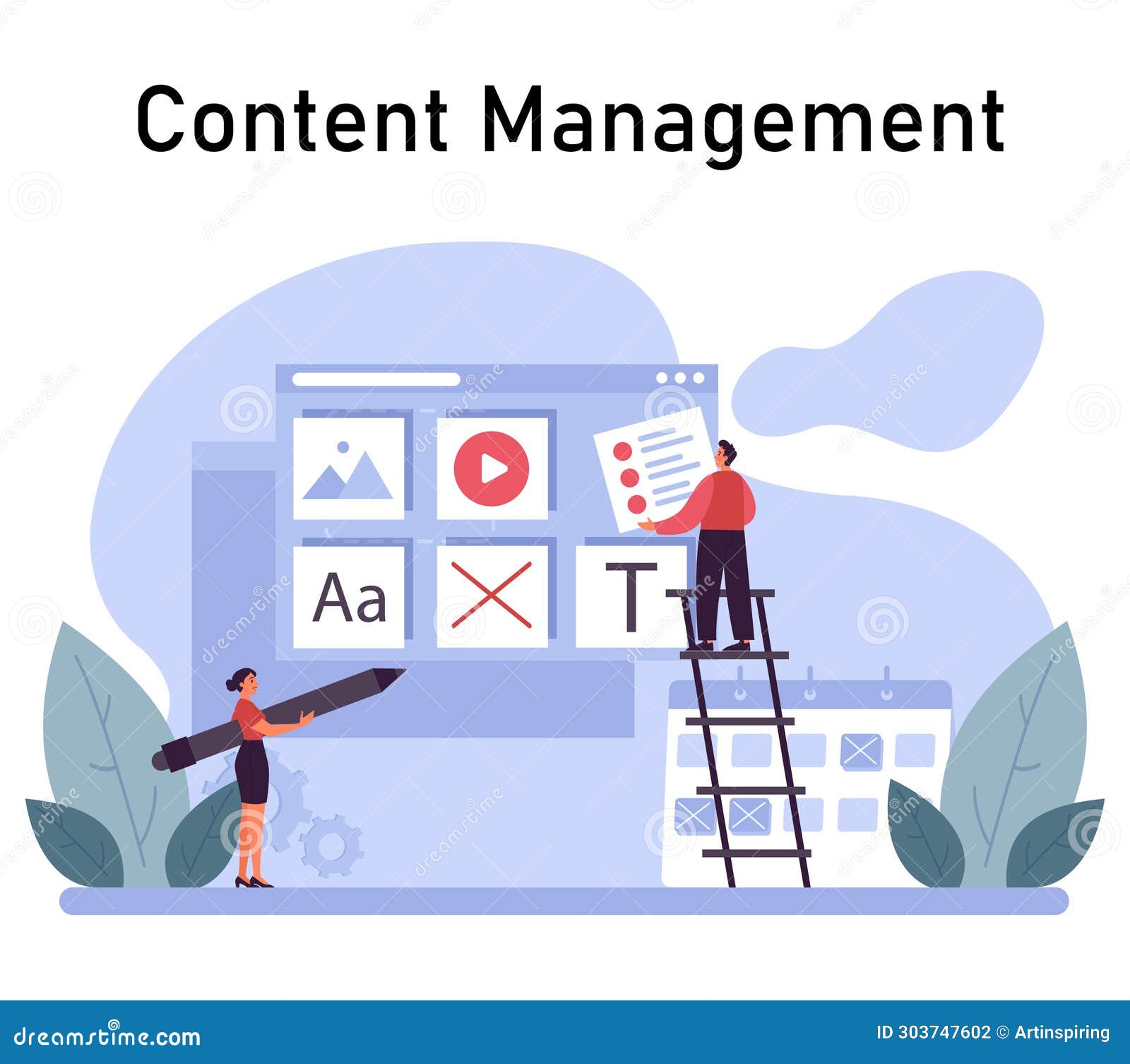 Content Creation. Social Media Marketing and Digital Stock Illustration ...