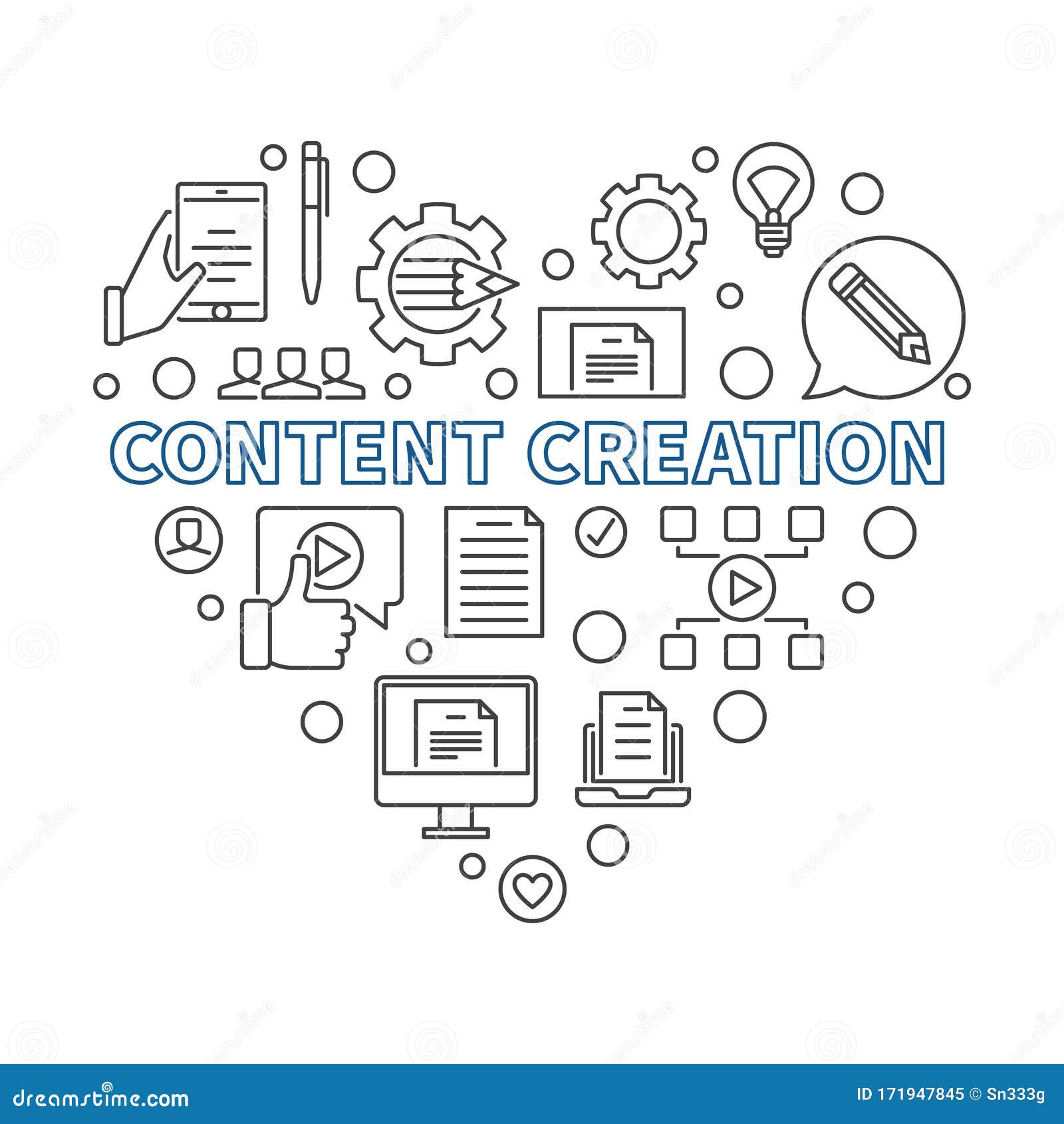 Content Creation, Creative Person Vector Concept. Man Sitting In ...