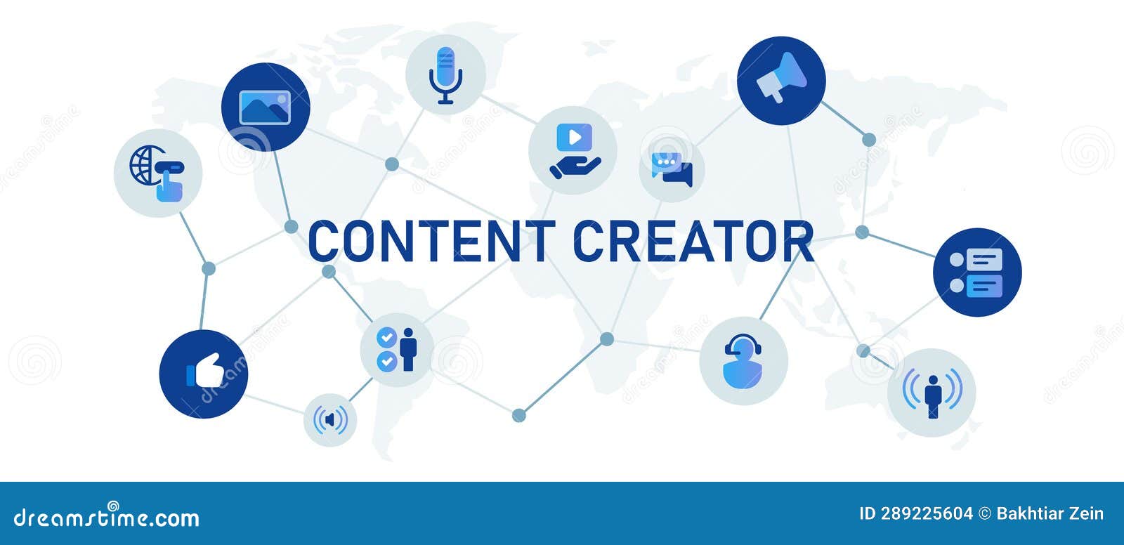 Content Creator Concept of Video Multimedia Video Blogger Author Icon ...