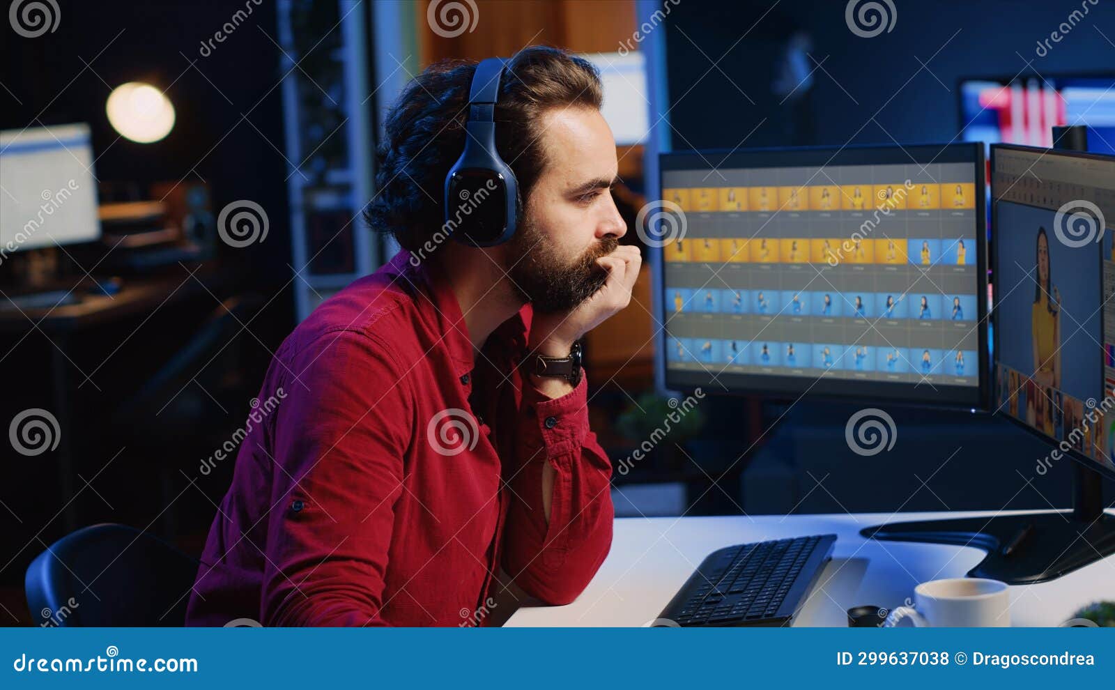 Content Creator in Digital Multimedia Company Processing Images with ...