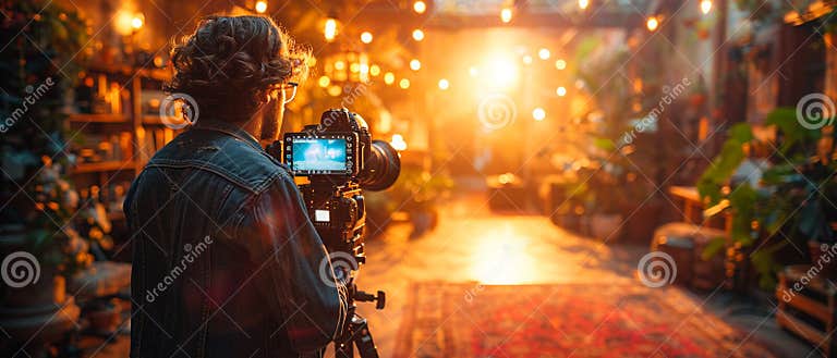 Content Creator Filming for an Online Audience Stock Image - Image of ...