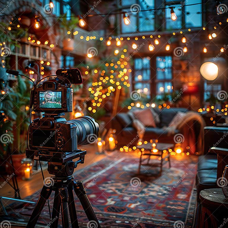 Content Creator Filming for an Online Audience Stock Photo - Image of ...