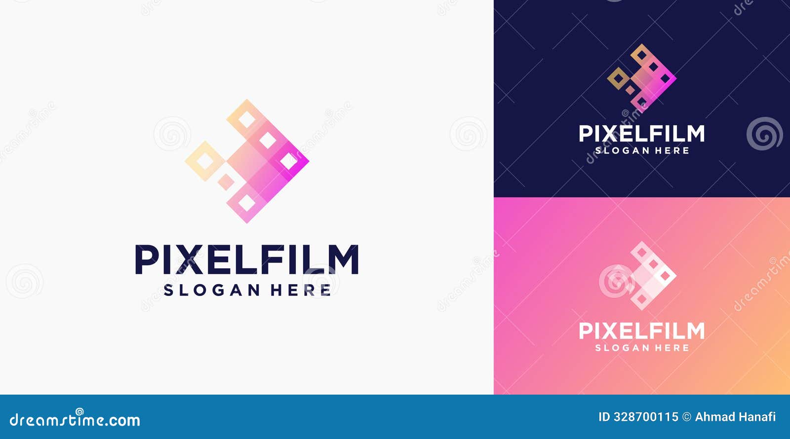 Content Creator Production Video Pixel Film Logo Design. Stock ...