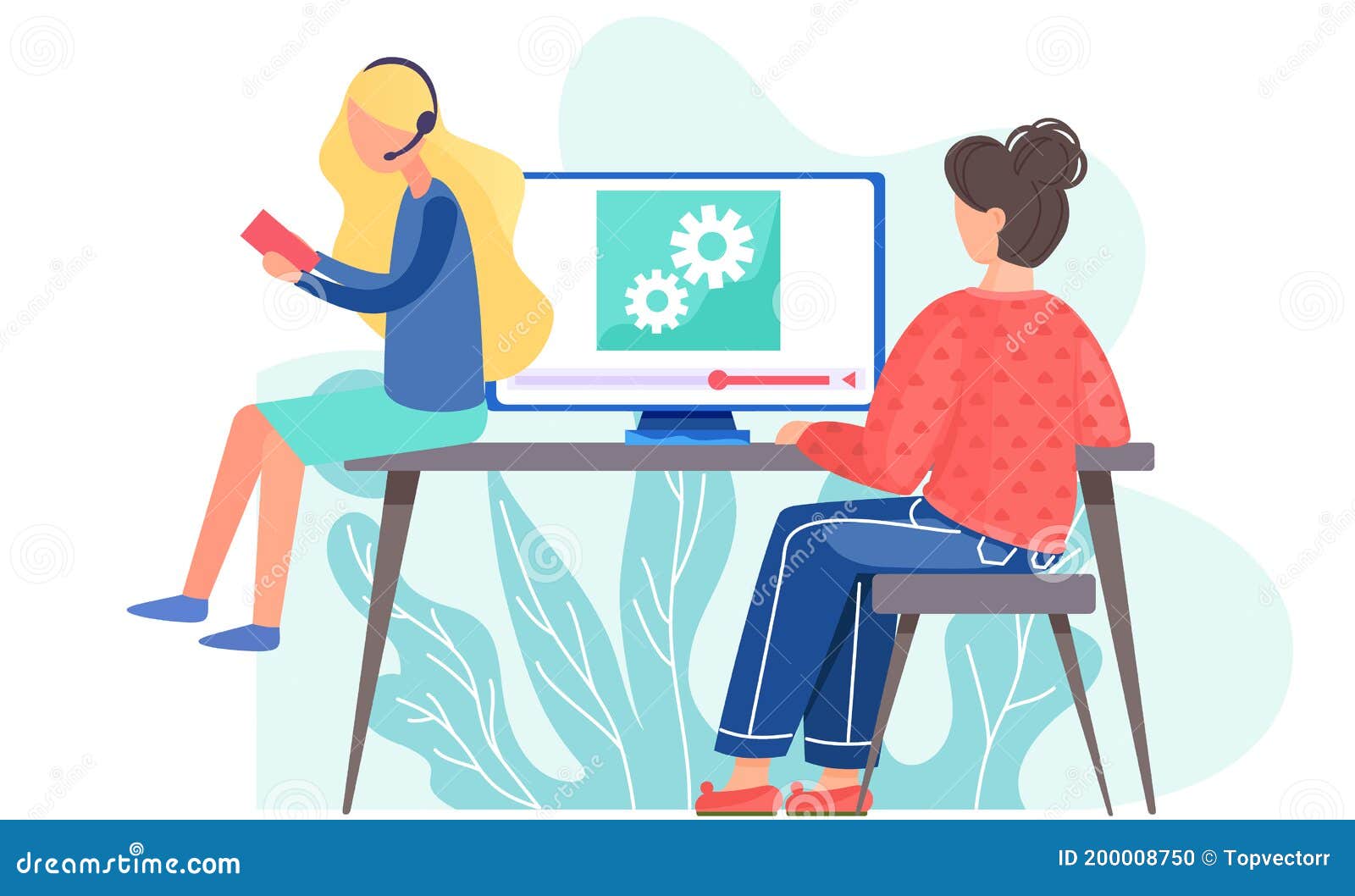 Set Of Creator Video Cartoon Icon Design Template With Various Models ...