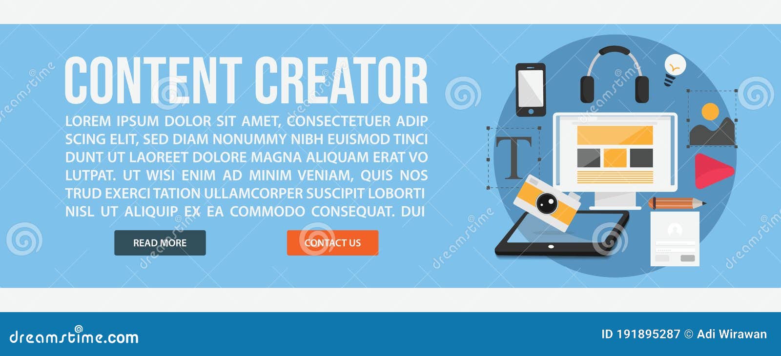 Content Creator Illustration Concept On White Background ...
