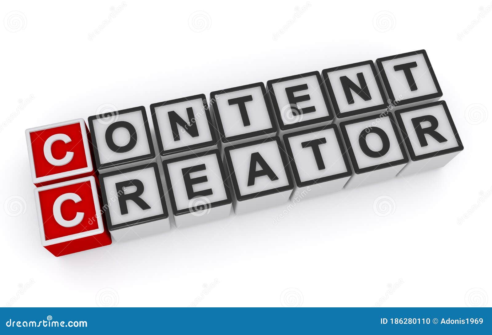 Content Creator Word Blocks Stock Illustration - Illustration of ...